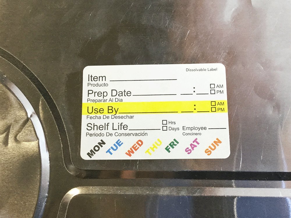 Dissolvable Food Rotation Labels, 2β x 3β Adhesive Stickers, 500-Pack