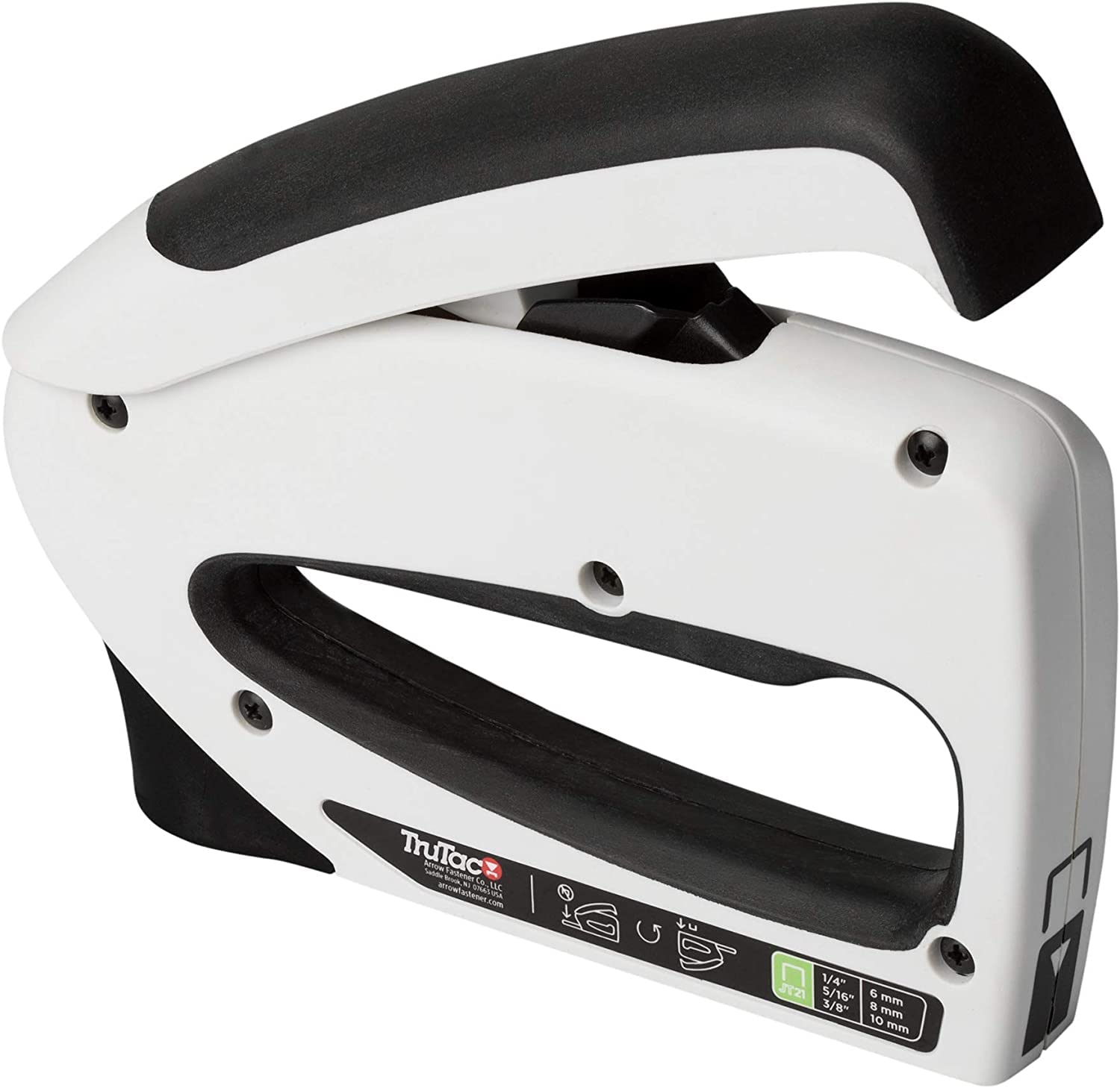 Arrow TT21 TruTac Forward Action Staple Gun, Manual Push Stapler for Upholstery, Crafts, Decorating, and Repairs, Fits JT21 Thin Wire Staples