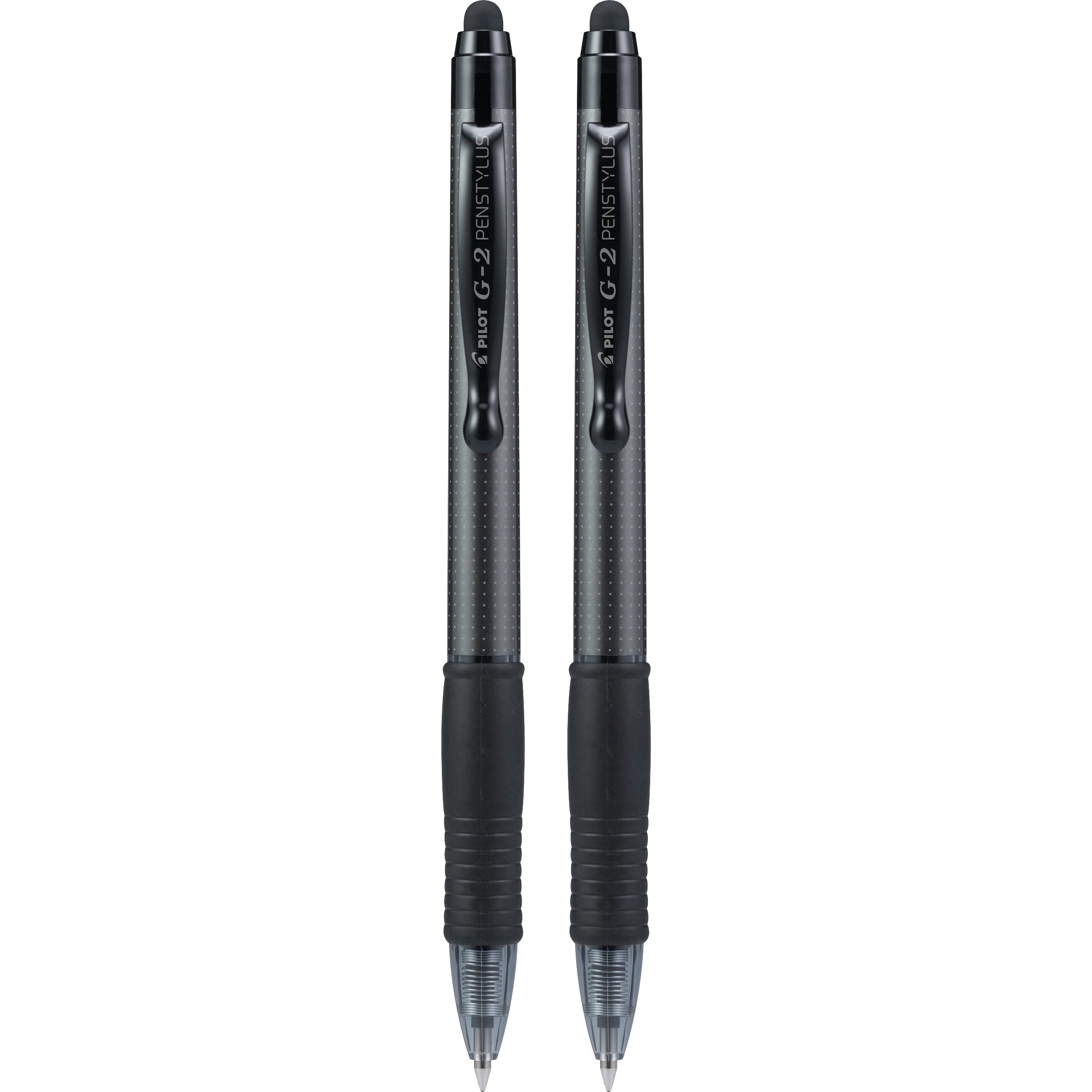 PILOT G2 Pen Stylus Fine Black Ink with Gray Barrel 2-Pack (34309)