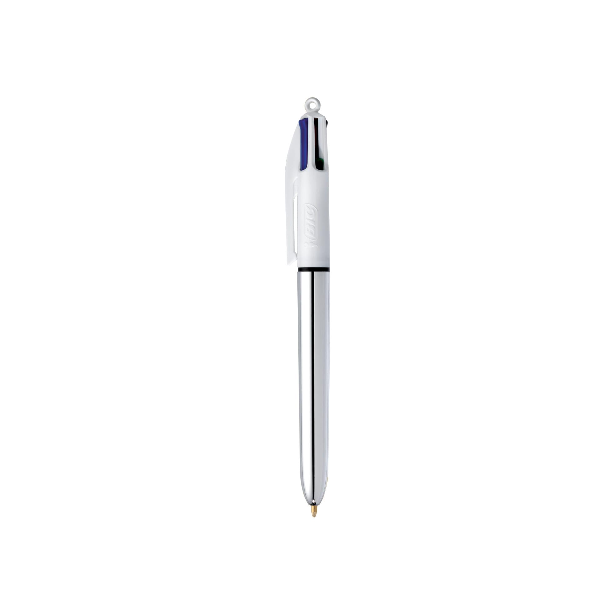 BIC 4-Color Shine Ball Pen, Medium Point (1.0 mm), Metallic Barrel, Assorted Inks, 2 Count