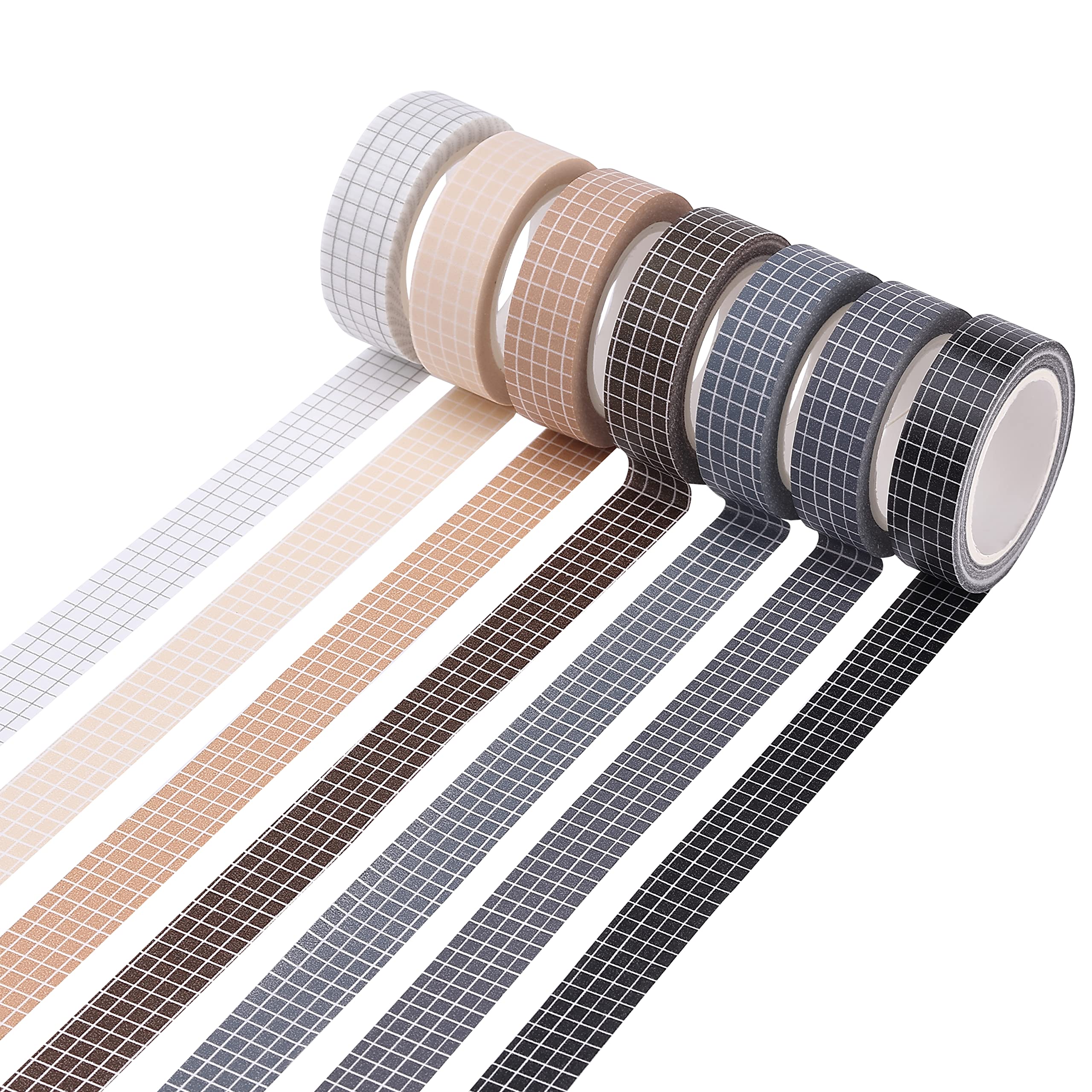 Mr. Pen- Grid Washi Tape Set, 7 Rolls, 0.6", Washi Tape for Journaling, Decorative Tape, Journaling Tape, Craft Tape, Scrapbooking Tape, Decorative Tape for Crafts, Decorative Craft Washi Masking Tape