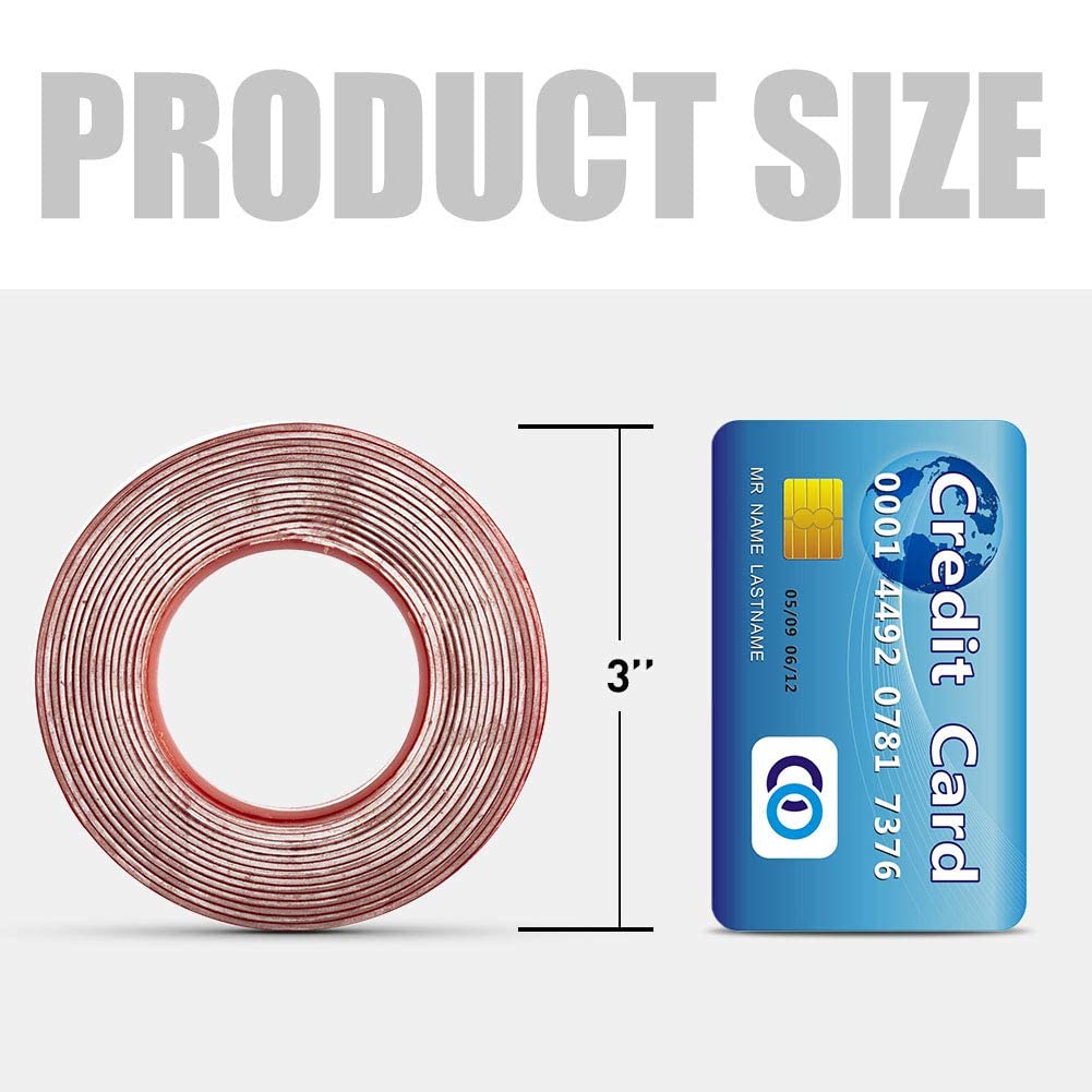 Double Sided Tape Heavy Duty - 1/2"10' Acrylic Strong Adhesive Removable Double Sided Mounting Tape Clear for Carpet Fix/Home Office Wall/DIY Crafts/Poster/LED Lights/Car Glass Decor