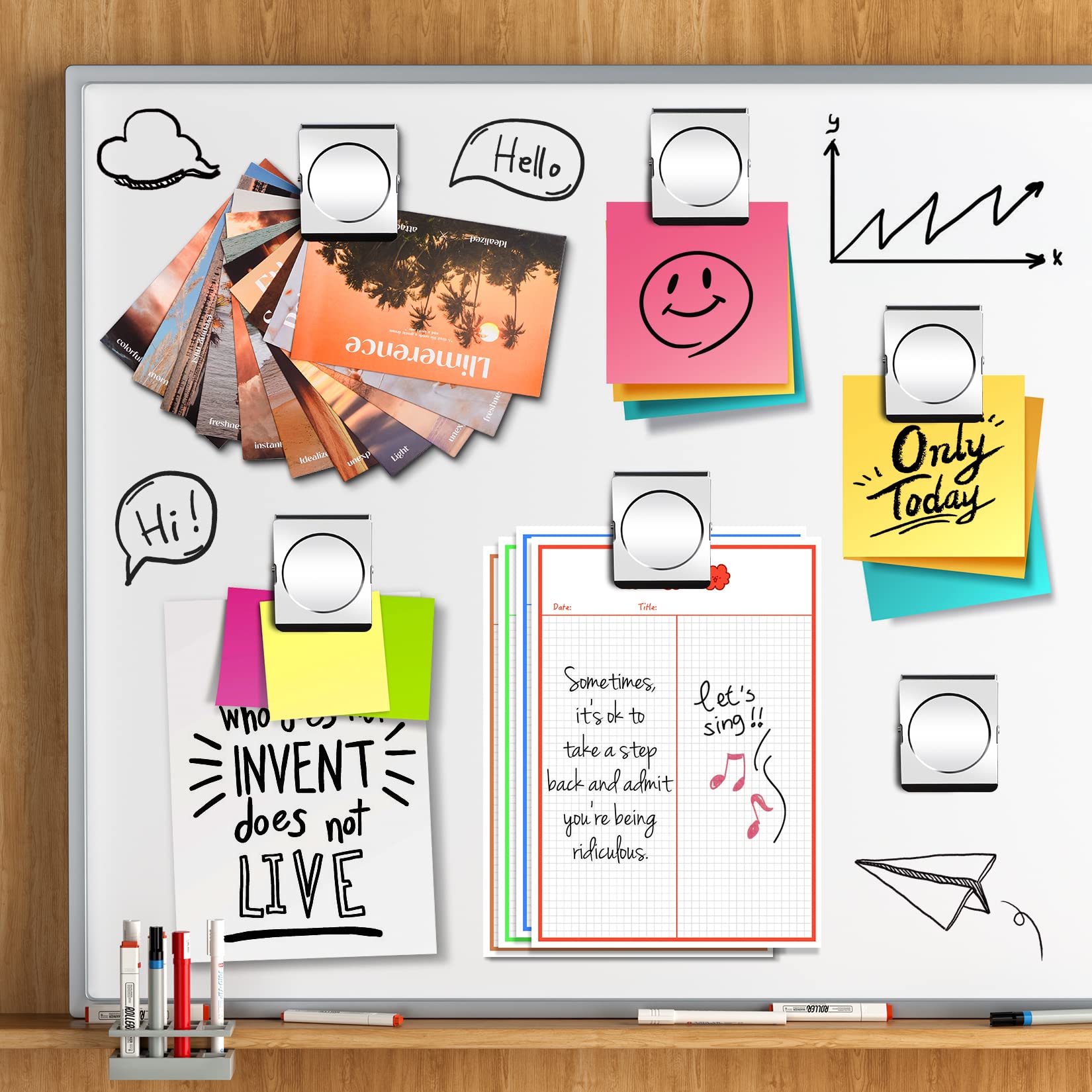 4 Pack Magnetic Clips Heavy Duty, 2.2 Inch Extra Large Clip Magnets, Fridge Magnet Clips, Strong Magnet Clips for Whiteboard, Office Magnets.