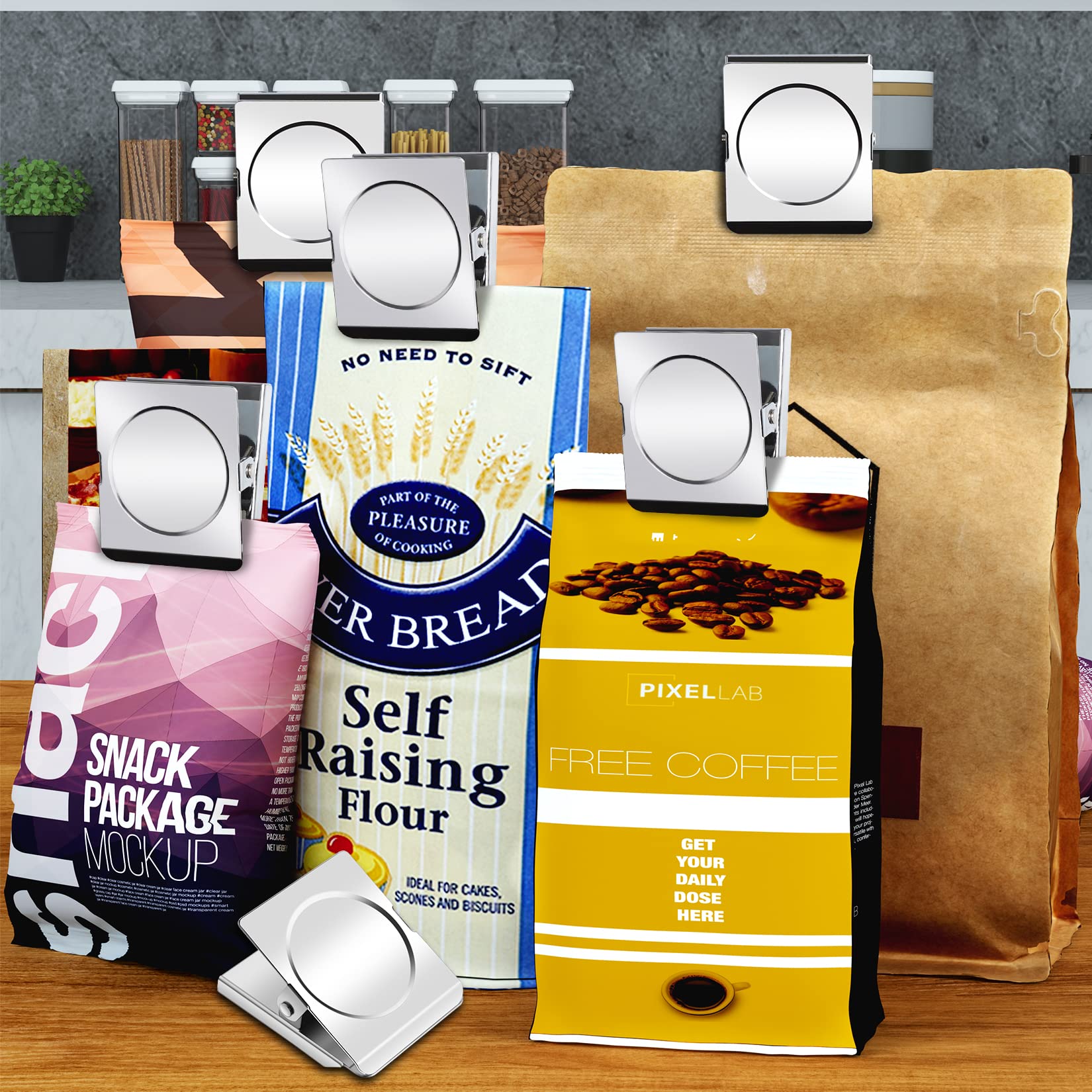 4 Pack Magnetic Clips Heavy Duty, 2.2 Inch Extra Large Clip Magnets, Fridge Magnet Clips, Strong Magnet Clips for Whiteboard, Office Magnets.