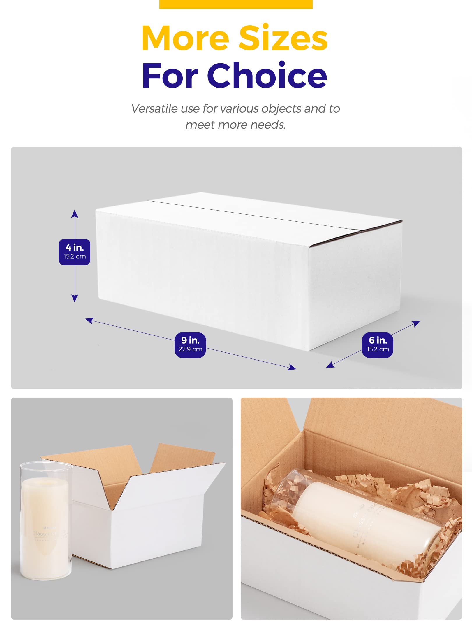 MESHA White Corrugated Mailing Box 9X6X4 Shipping Boxes Cardboard For Small Business Packaging Mailer 25PACK