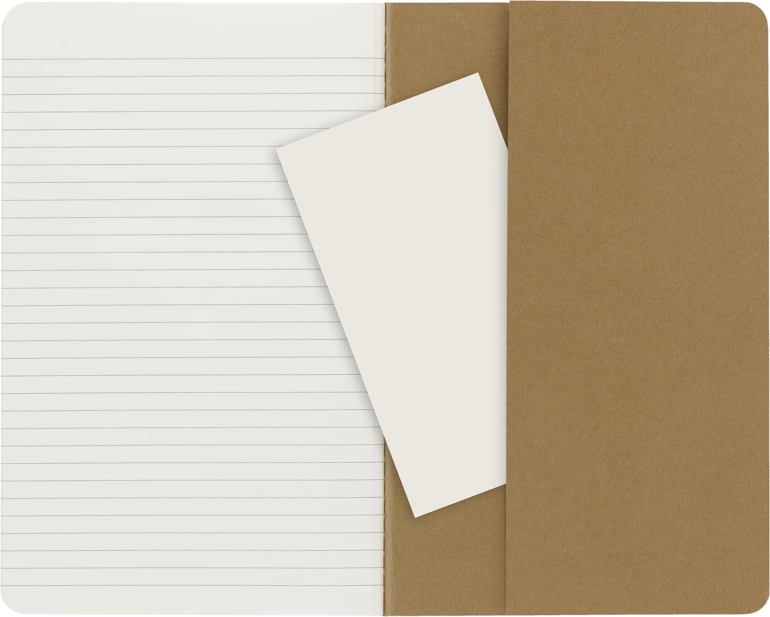 Moleskine Cahier Journal, Soft Cover, Large (5" x 8.25") Ruled/Lined, Kraft Brown, 80 Pages (Set of 3)