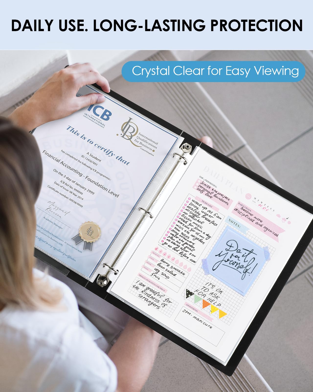 KTRIO Heavyweight Sheet Protectors 8.5 x 11 inch, 3 Mil Clear Page Protectors for 3 Ring Binder, Plastic Sleeves for Binders, Top Loading Paper Protector Letter Size, 30 Pack