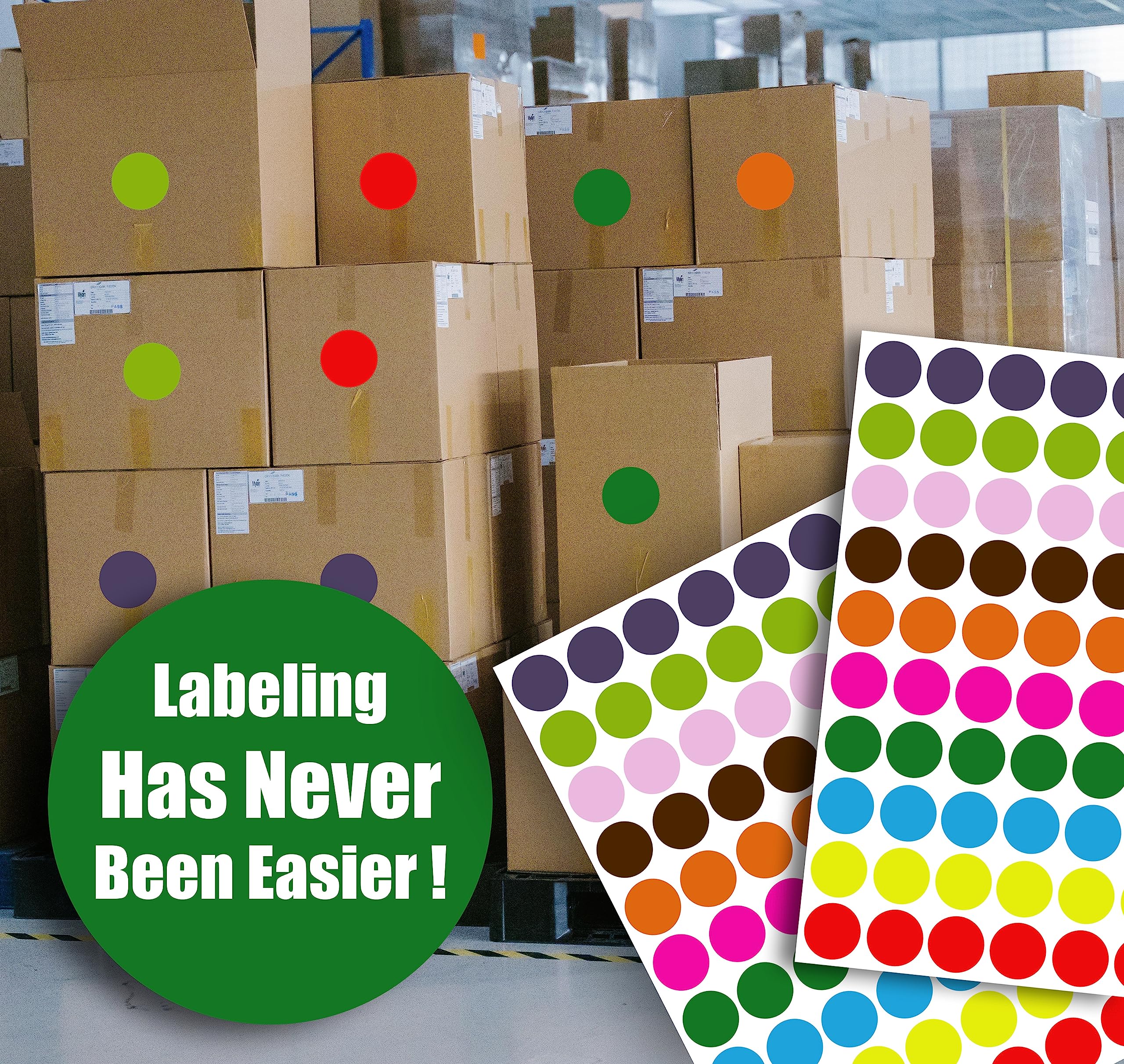 Blesstur 1050 PCS Dot Stickers- Circle Stickers, 10 Color Style Colorful Round Coding Label Sticker for Office,Student Classroom , 0.75 inches , 70 Labels per Sheet