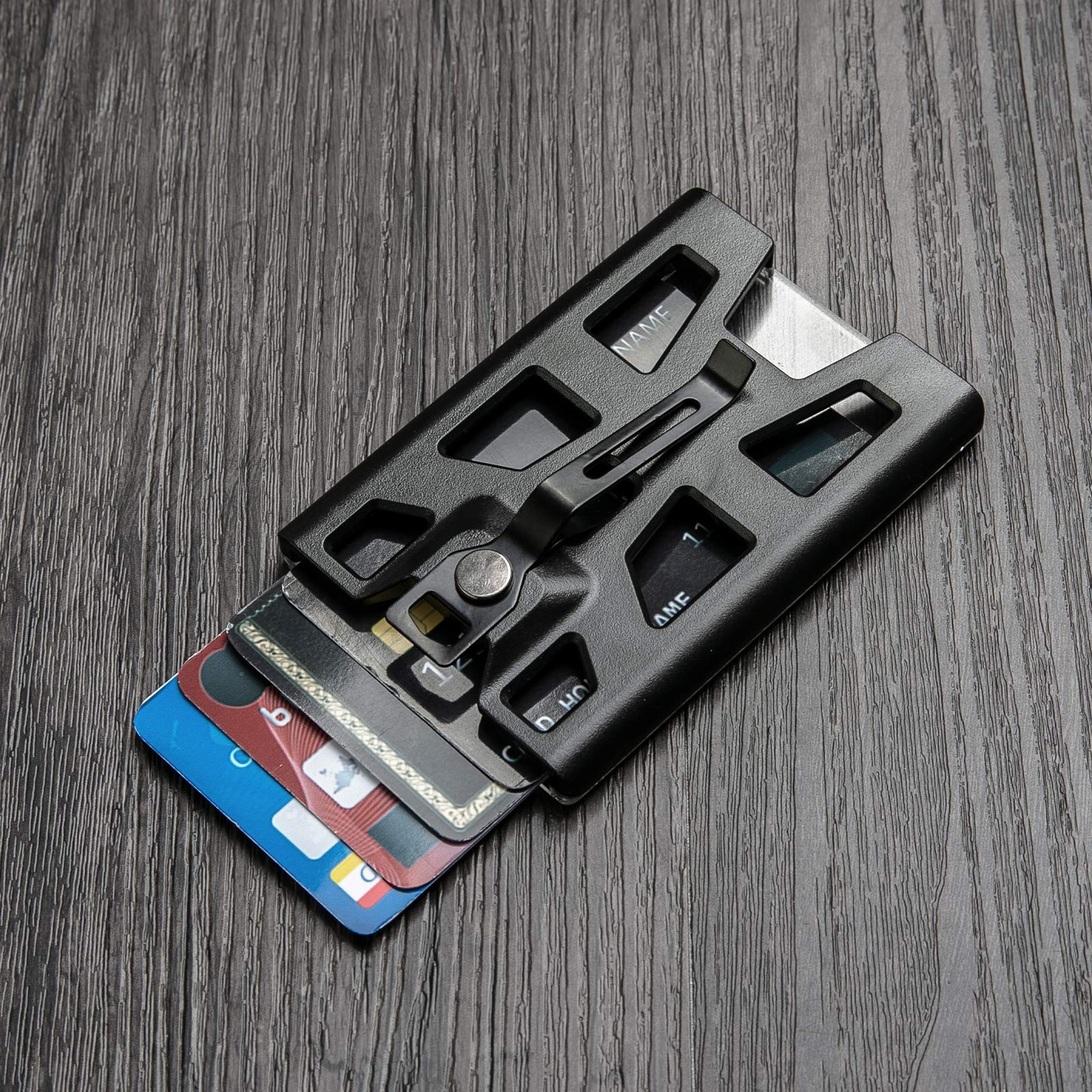 Indoula Badge Holders, Vertical/Hard Plastic ID Badge Holder with Lanyard and Metal Clip (1 Pack, 4 Cards Storable).