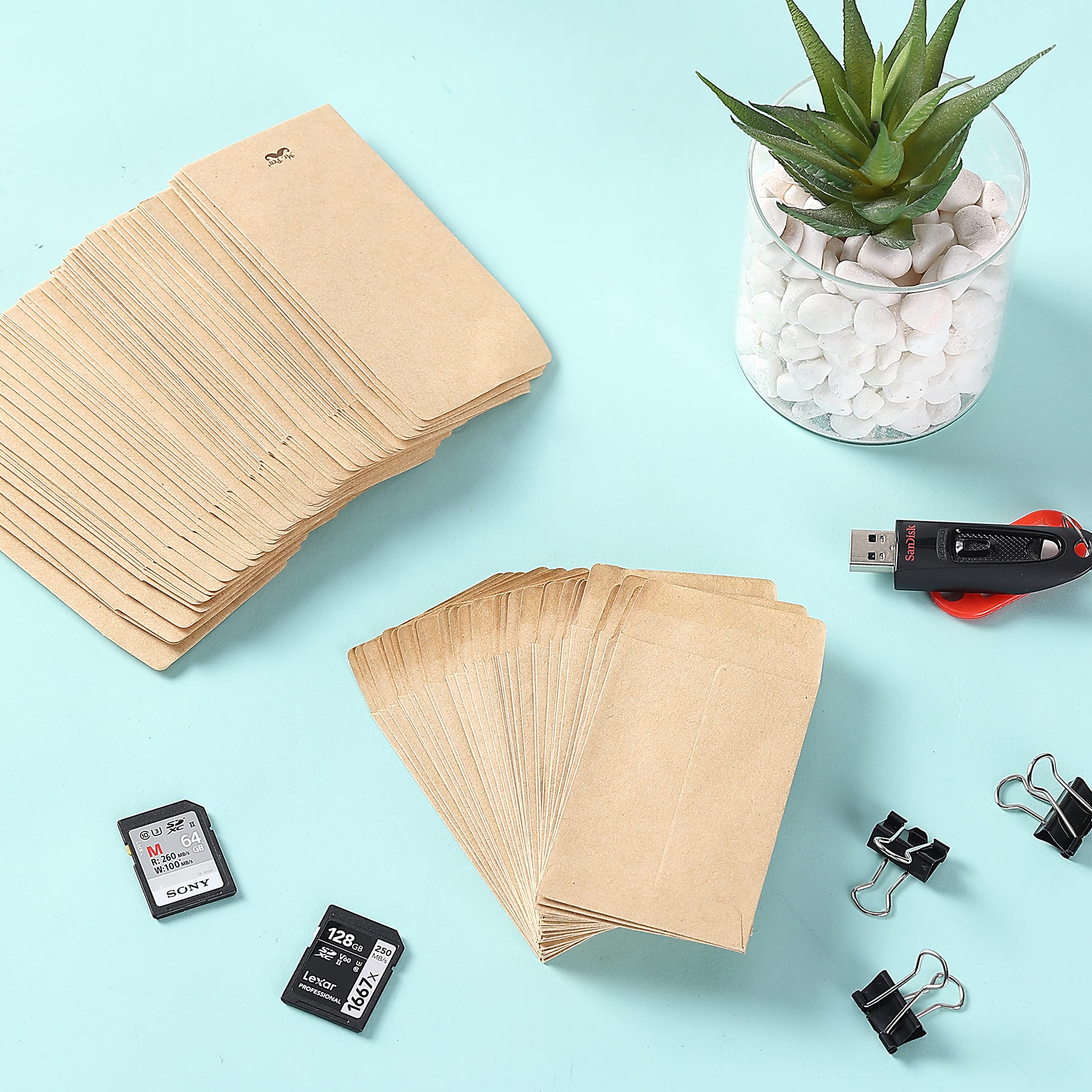Mr. Pen- Kraft Coin Envelopes, 2.25" x 3.5", 100 Pack, Kraft Envelopes, Seed Envelopes, Small Envelopes, Gift Card Envelopes, Mini Envelopes, Key Envelopes, Seed Packet Envelopes, Stamp Envelope