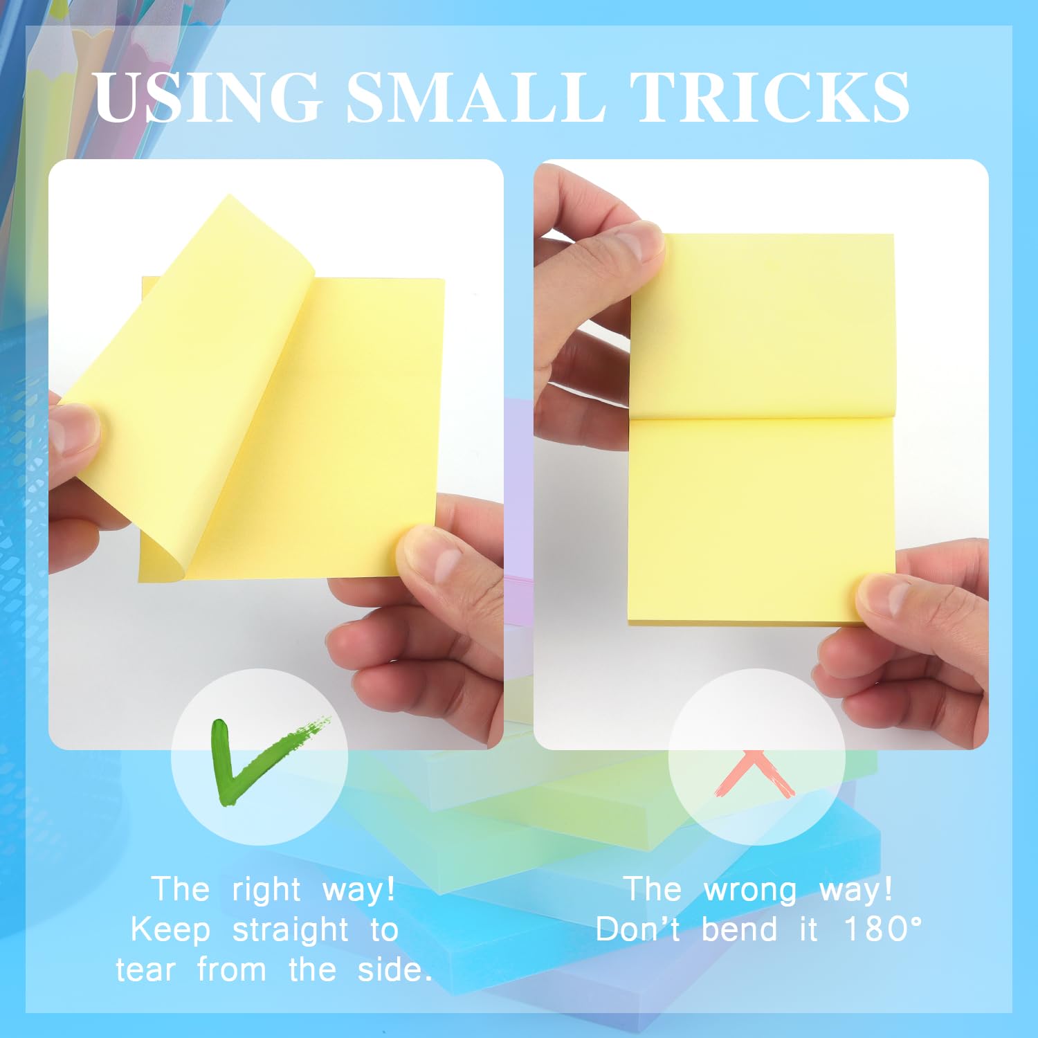 Early Buy Sticky Notes 3x3 Self-Stick Notes 6 Pads, 6 Pastel Color, 100 Sheets/Pad