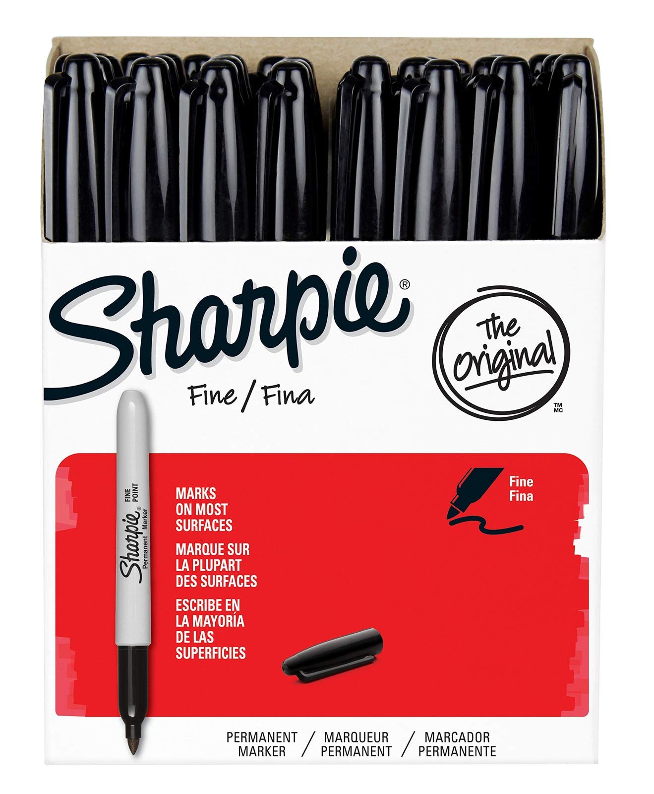 Permanent Marker Fine Point,Fine Point Black with Sharpie Permanent Marker Quick Drying/Waterproof - 36 Count (1 Pack)