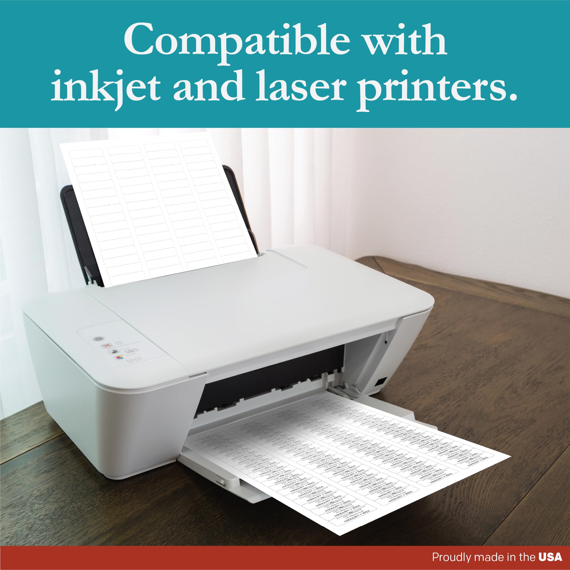 Premium Label Supply White Sticker Return Address Labels – 1.75” x .5" – Laser/Inkjet Compatible – (80 Labels/Sheet), 25 Sheets – 2000 Total Adhesive Labels