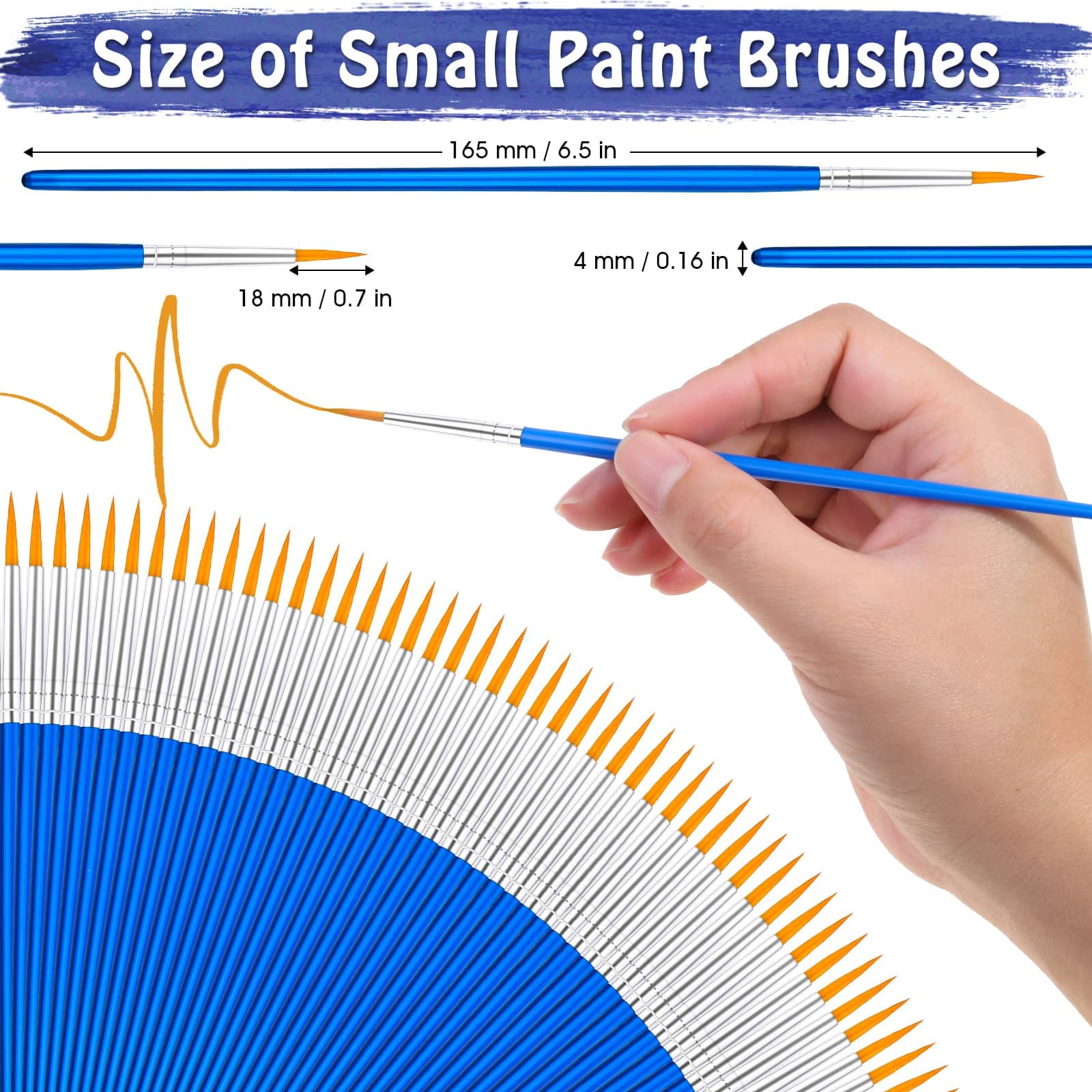 100Pcs Paint Brushes Bulk Small, Anezus Paint Brushes for Kids Fine Paint Brushes Set Detail Paint Brushes for Classroom Model Canvas Face Nail Art Acrylic Watercolor Paint Craft Supplies