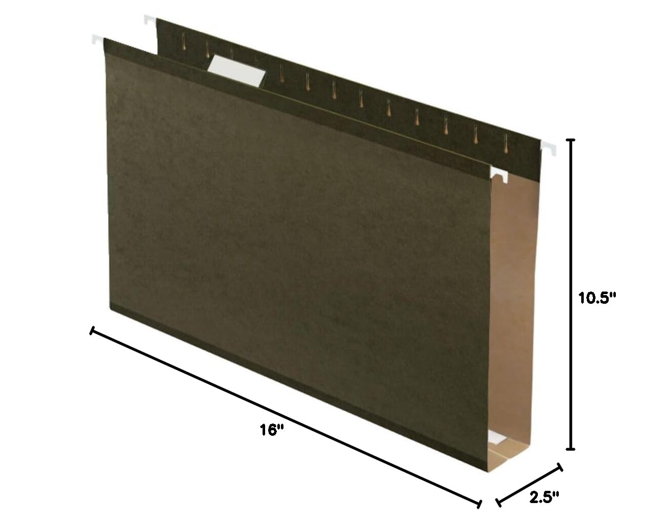 Pendaflex Extra Capacity Reinforced Hanging File Folders, 2", Legal Size, Standard Green, 1/5 Cut, 25/BX (4153x2)
