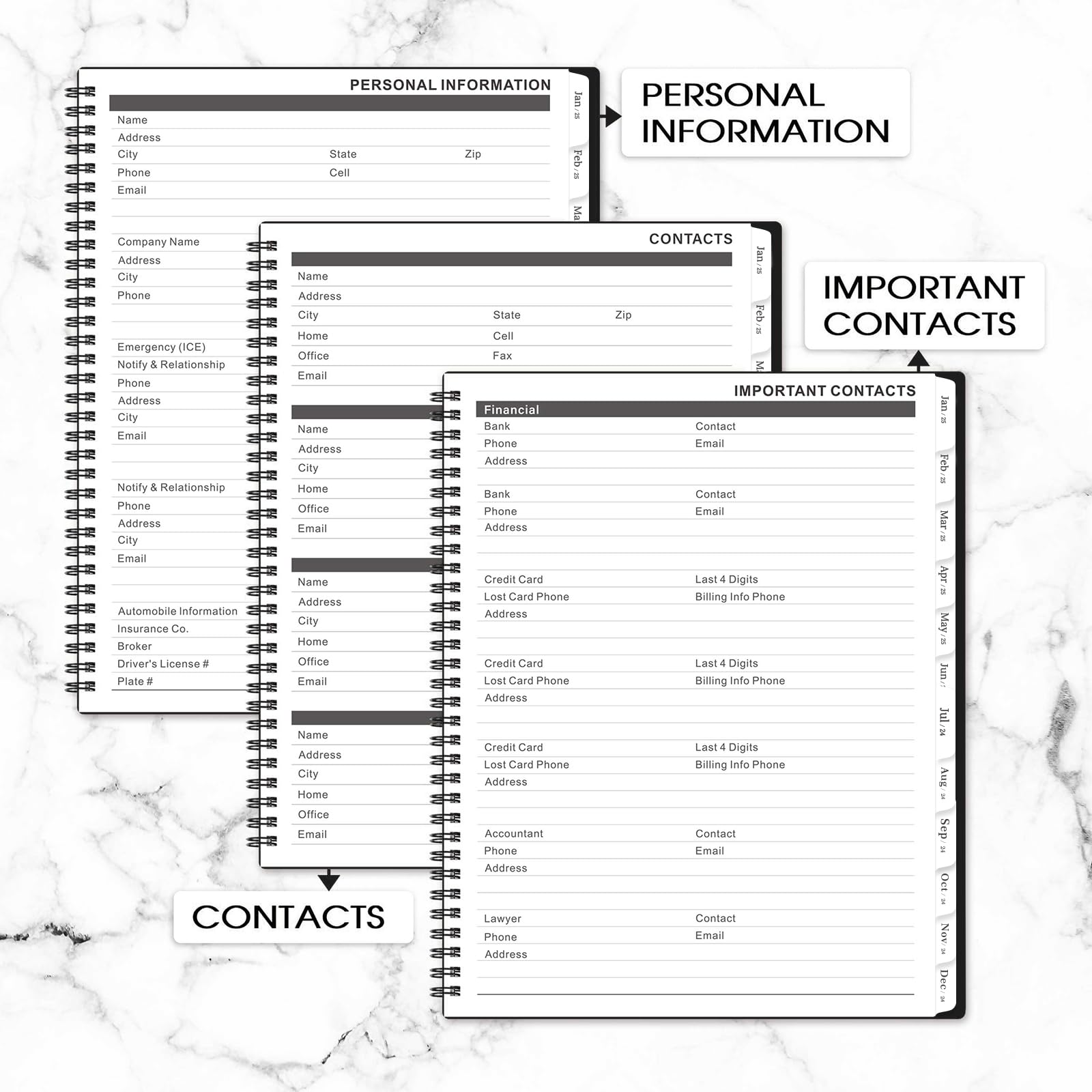 Monthly Planner 2023-2024 - 24 Months Planner, 9'' x 11'', January 2023 - December 2024, Calendar Planner with Tabs and Ample Writing Blocks, Good for Home and School Planning