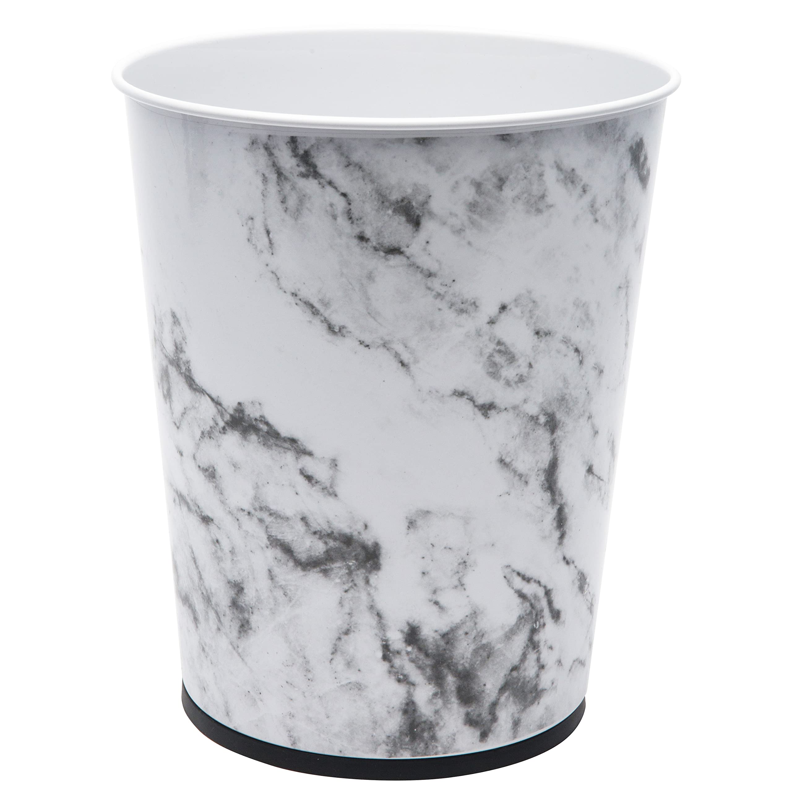 5 Liter Small Wastebasket | 11 Inches Height | Round Open Top | Trash Can | Bathroom | Bedroom | Kitchen | Dorm | Office | Disposal Waste Bin | Garbage Container | Marble