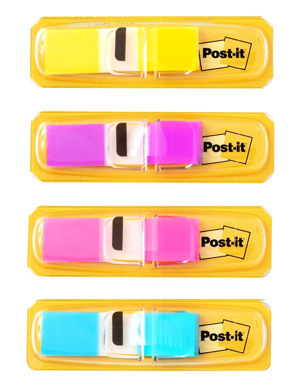 Post-it Flags, 35/Dispenser, 4 Dispensers/Pack, .47 in Wide, Assorted Bright Colors (683-4AB)