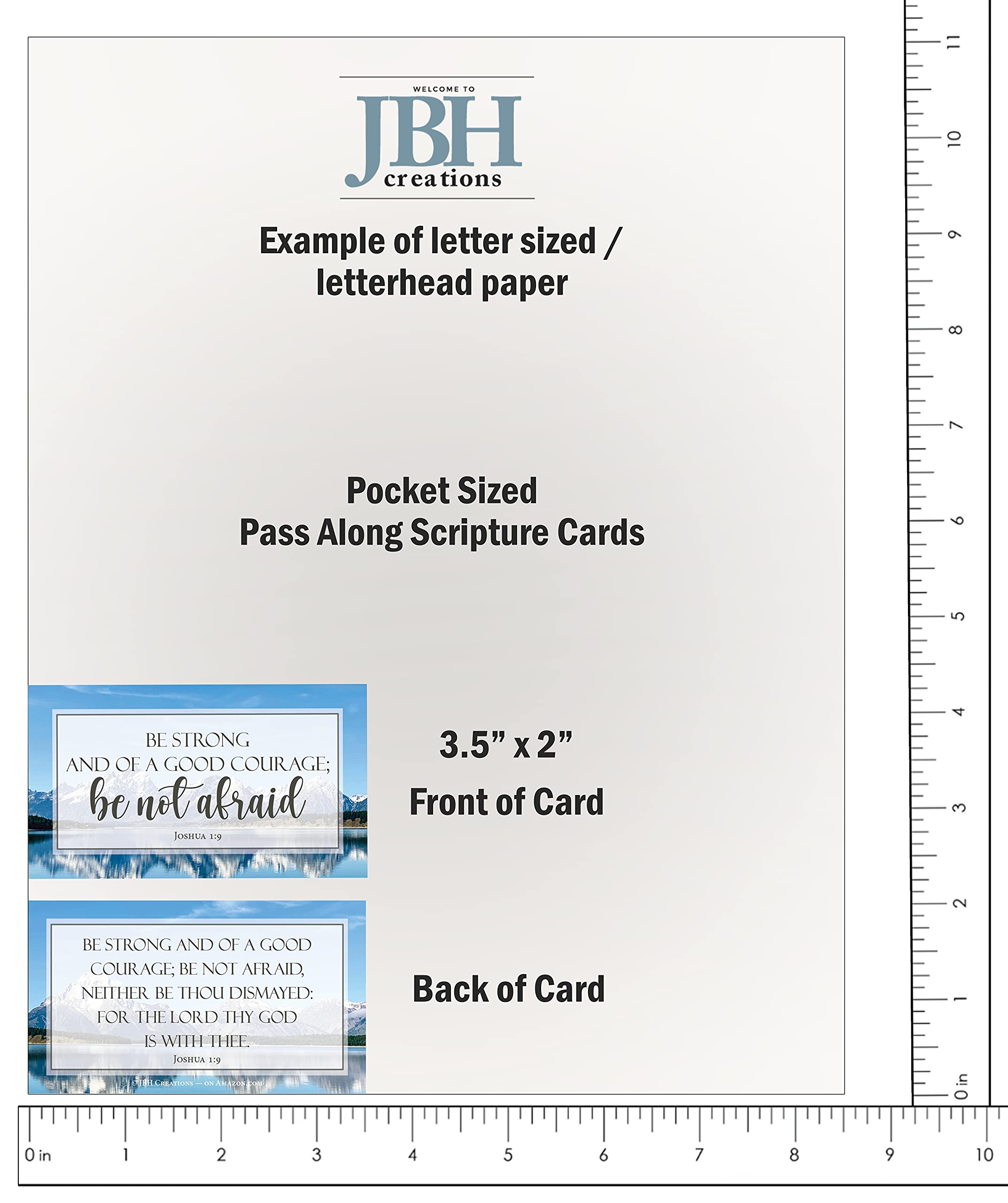 JBH Creations Be Not Afraid Bible Verse Cards with Full Scripture - Pack of 48