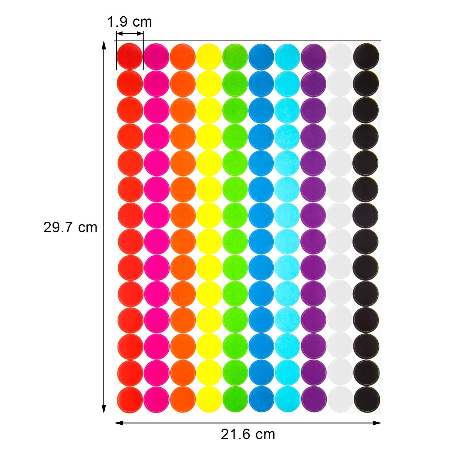 Boao Round Dot Stickers 3/4 Inch Diameter Circle Dot Labels Multicolor (2800 Pieces)