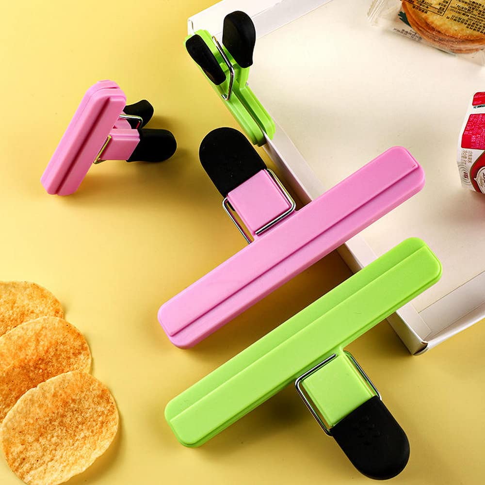 12 Pack Large Chip Bag Clips Set, Wmiwulien Assorted Sizes Food Bag Clips, Chip Clips, Plastic Heavy Seal Grip