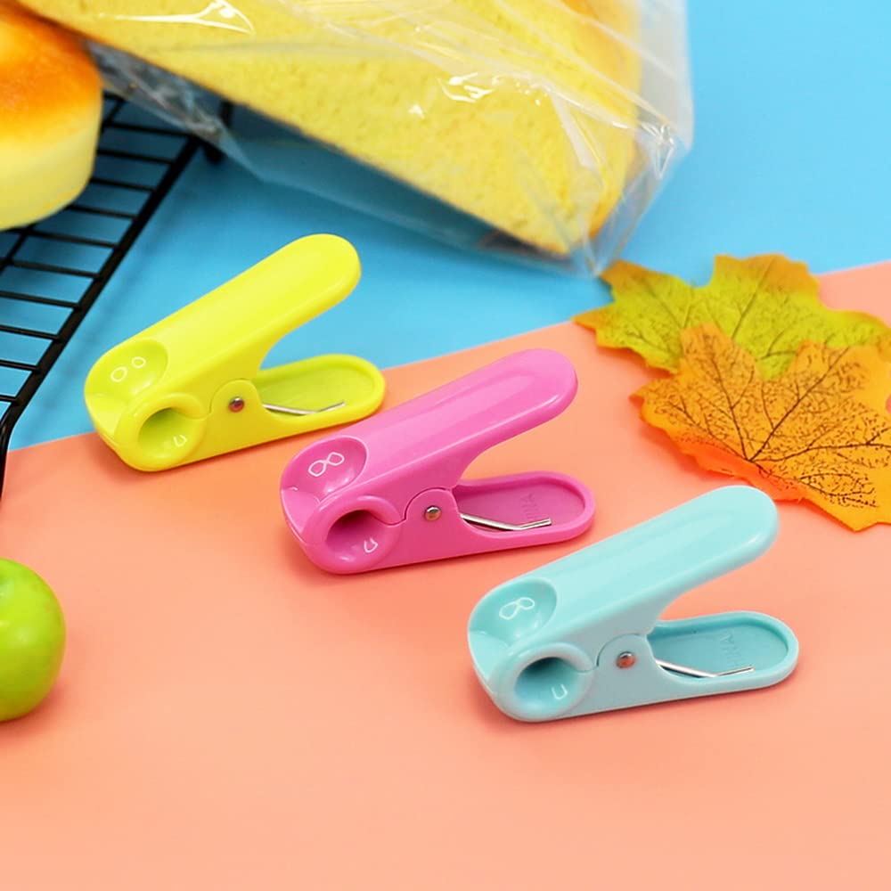 12 Pack Large Chip Bag Clips Set, Wmiwulien Assorted Sizes Food Bag Clips, Chip Clips, Plastic Heavy Seal Grip