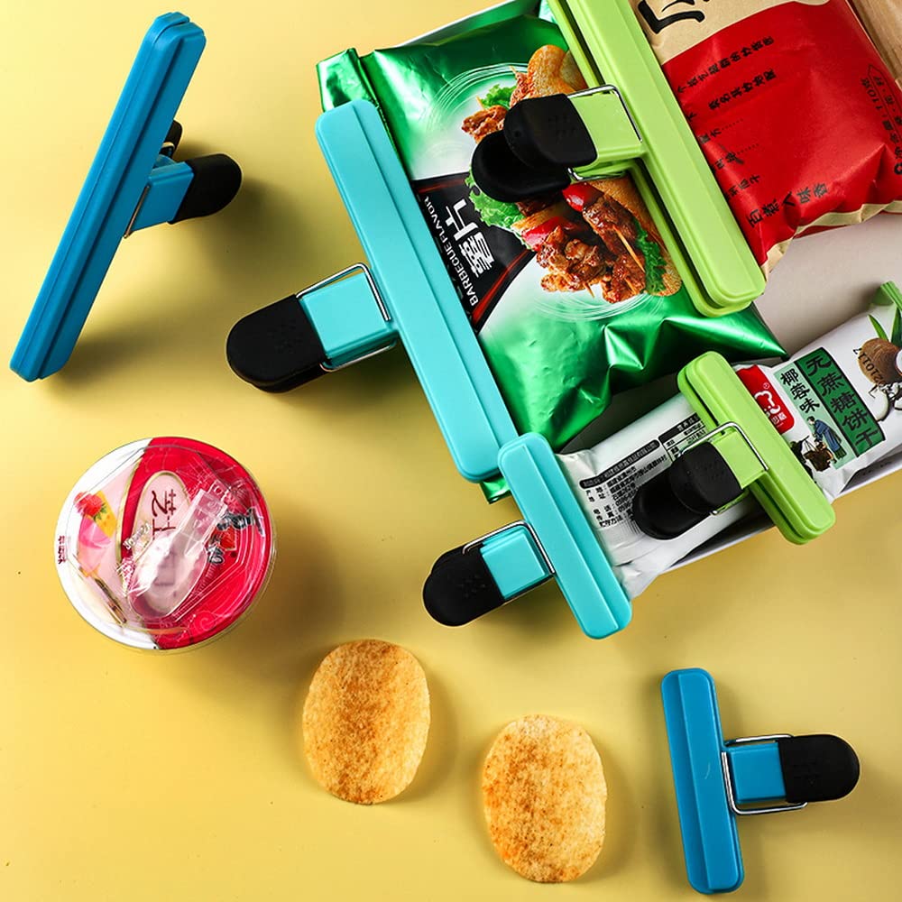 12 Pack Large Chip Bag Clips Set, Wmiwulien Assorted Sizes Food Bag Clips, Chip Clips, Plastic Heavy Seal Grip