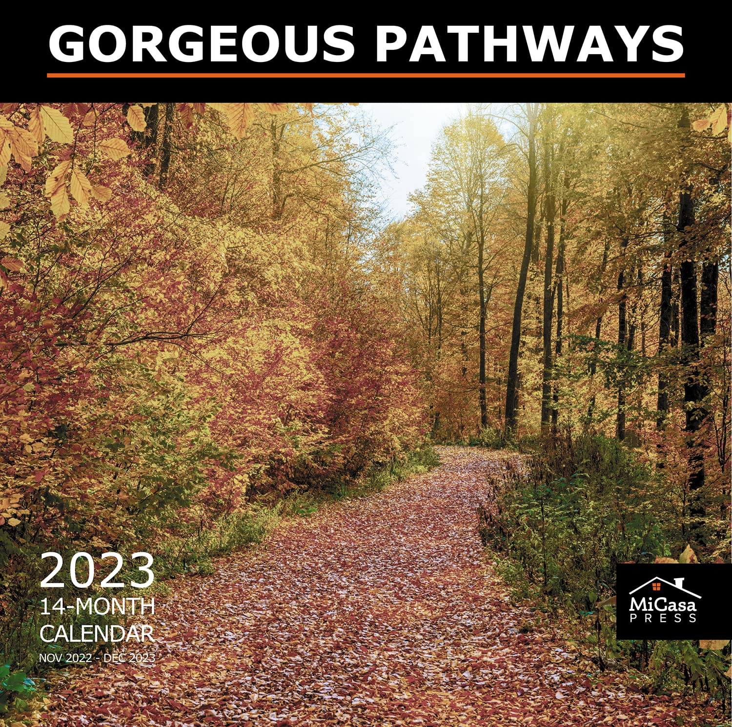 MICASA Gorgeous Pathways 2023 Hangable Monthly Wall Calendar | 12" x 24" Open | Thick & Sturdy Paper | Giftable | A Guiding Path