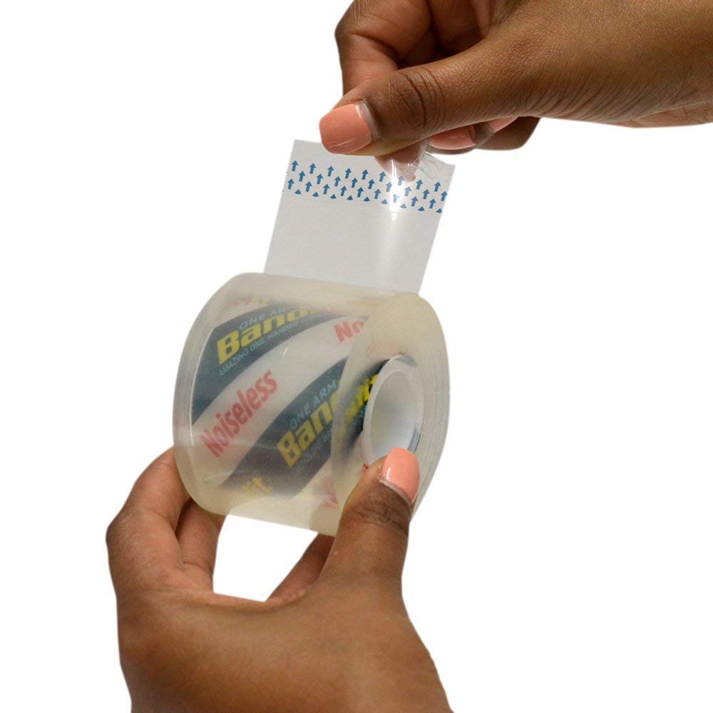 Seal-It Bandit Shipping Tape 6 Pack, 2 Inches x 1600 Inches, Total 9600 Inches, Noiseless with One Arm Dispenser