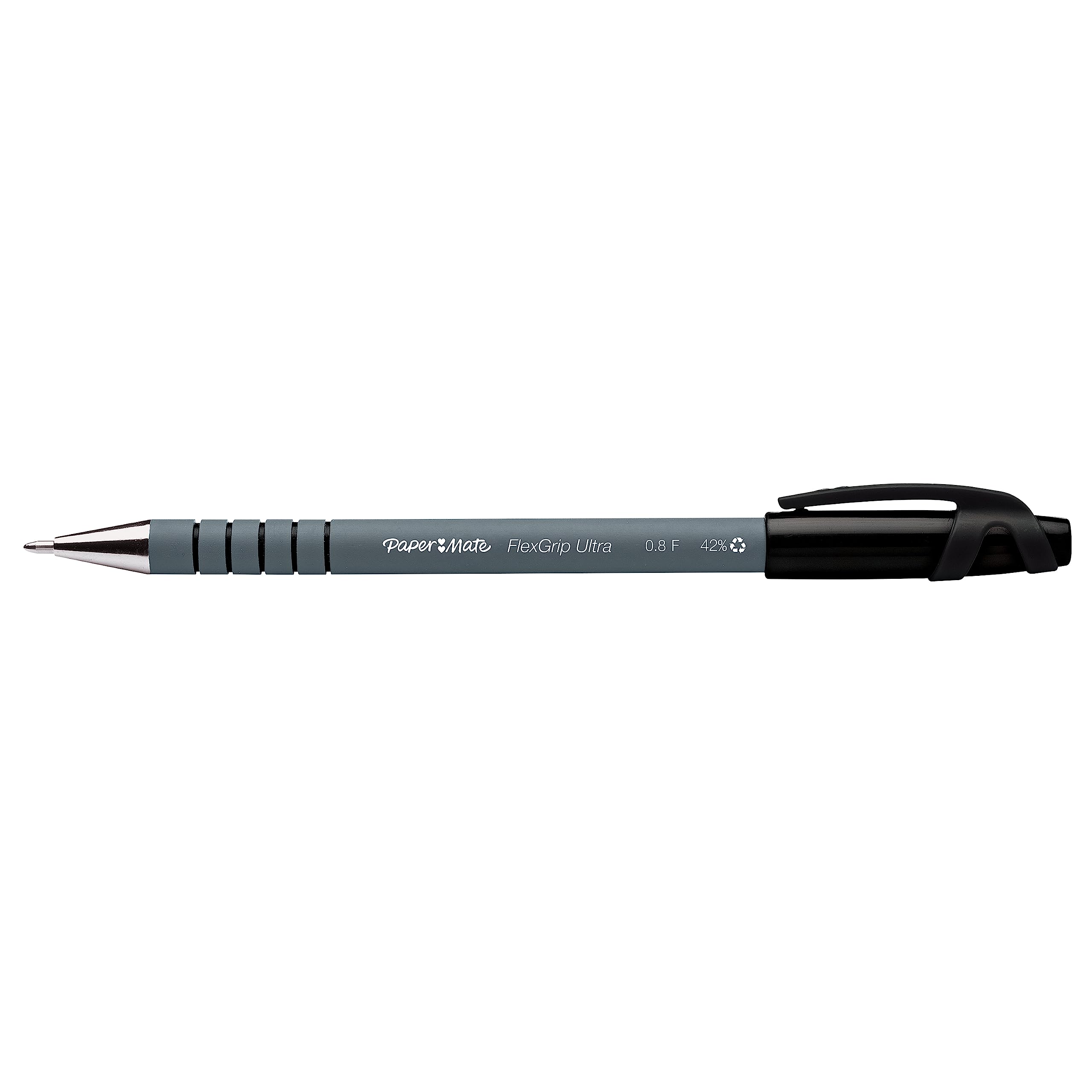 Paper Mate Flexgrip Ultra Stick Fine Point Ballpoint Pens, 12 Black Ink Pens (9680131)