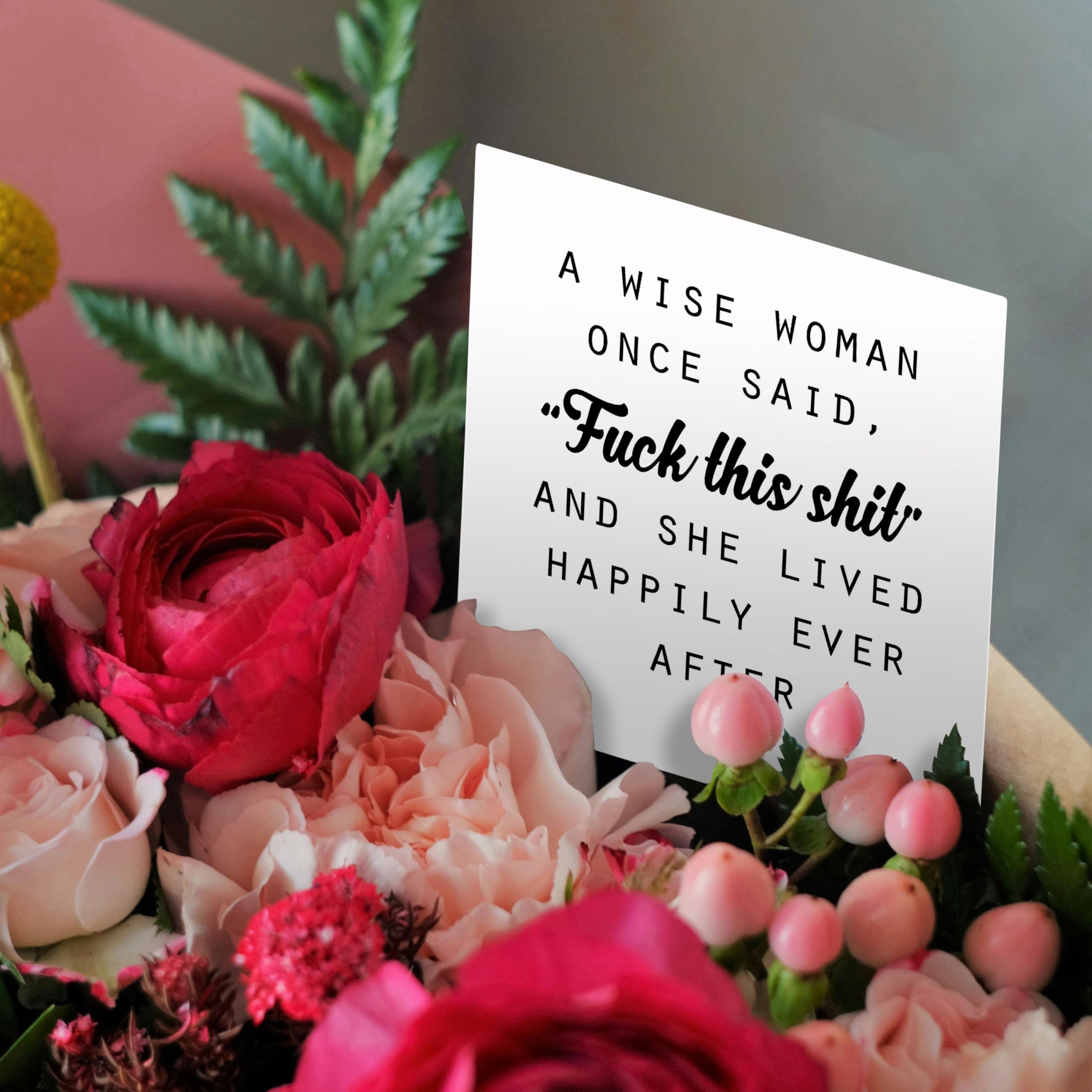 3dRose A Wise Woman Once Said Fuck This Shit and She Lived Happily Ever After - Greeting Card, 6" x 6", Single (gc_235519_5)