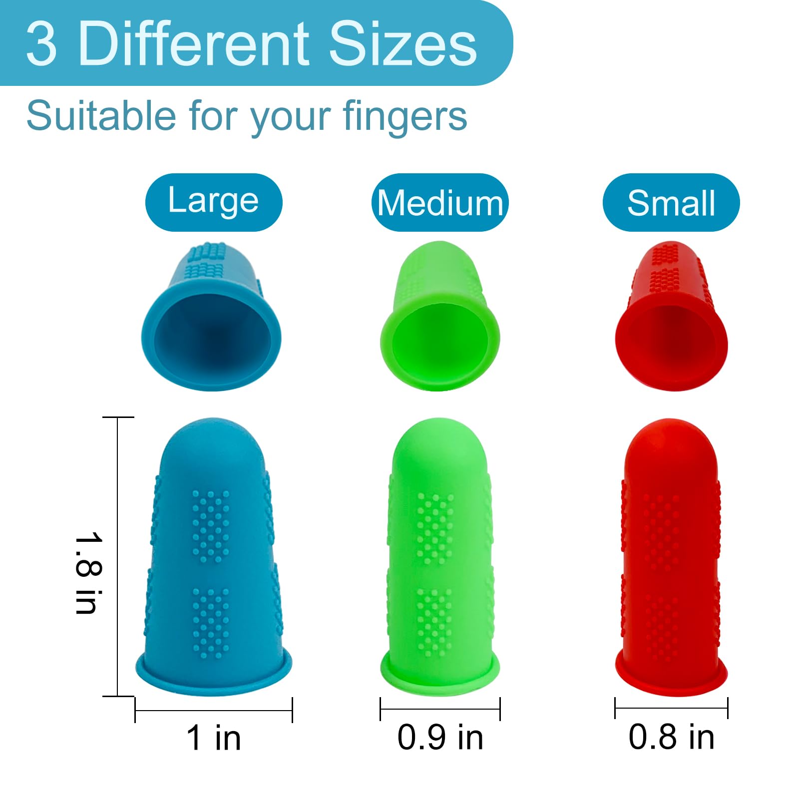 12 Pcs Silicone Hot Glue Gun Finger Caps, Anti-Slip and Reusable Silicone Thumb Protector, Finger Guard Protectors or Hot Glue Wax Rosin Resin Honey Adhesives Scrapbooking Sewing, Small, Medium, Large