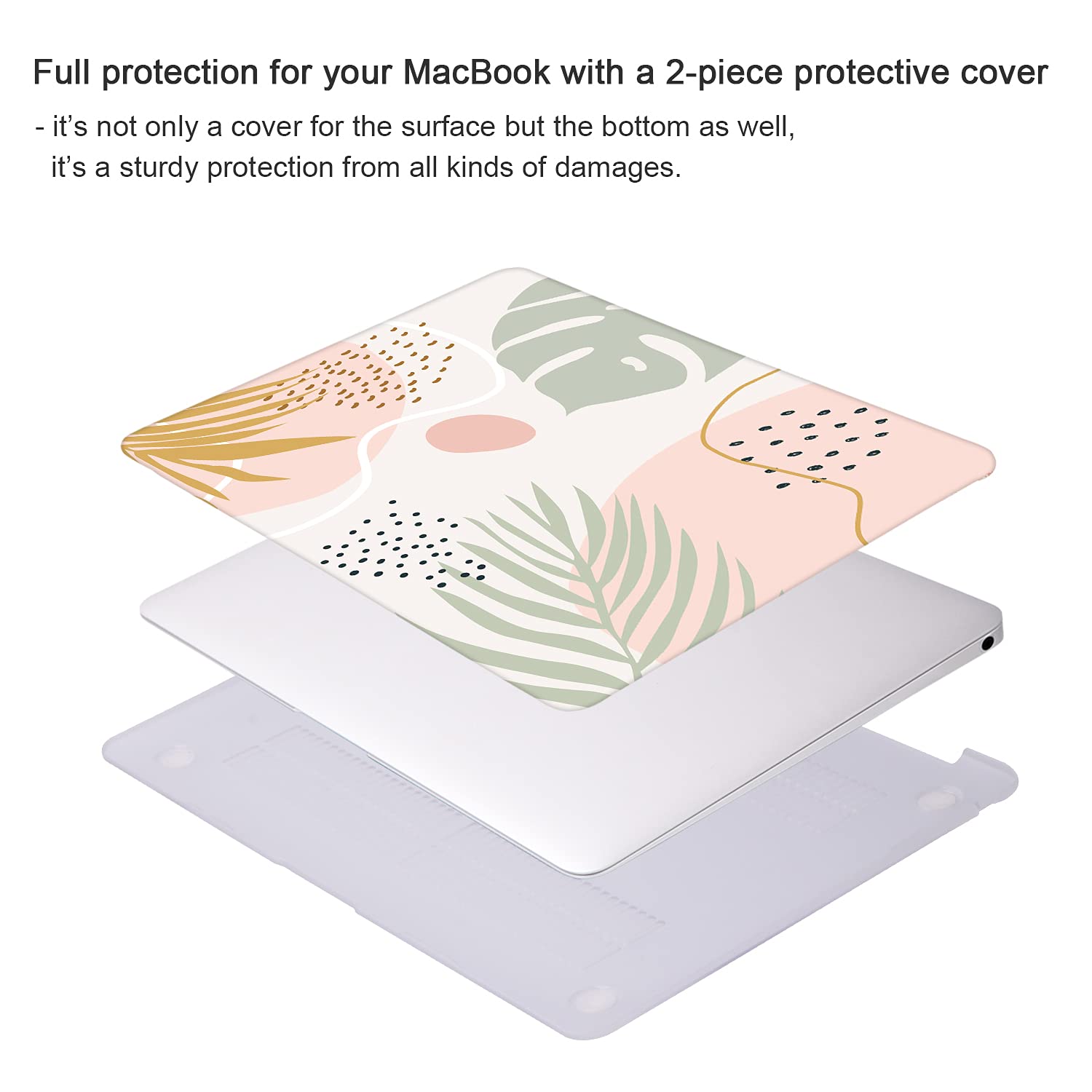 iCasso Compatible with MacBook Air 13 Inch Case 2020 2019 2018 Release A2337M1/ A1932/A2179 with Retina Display Touch ID, Durable Hard Shell Case and Keyboard Cover for MacBook Air 13 - Morandi