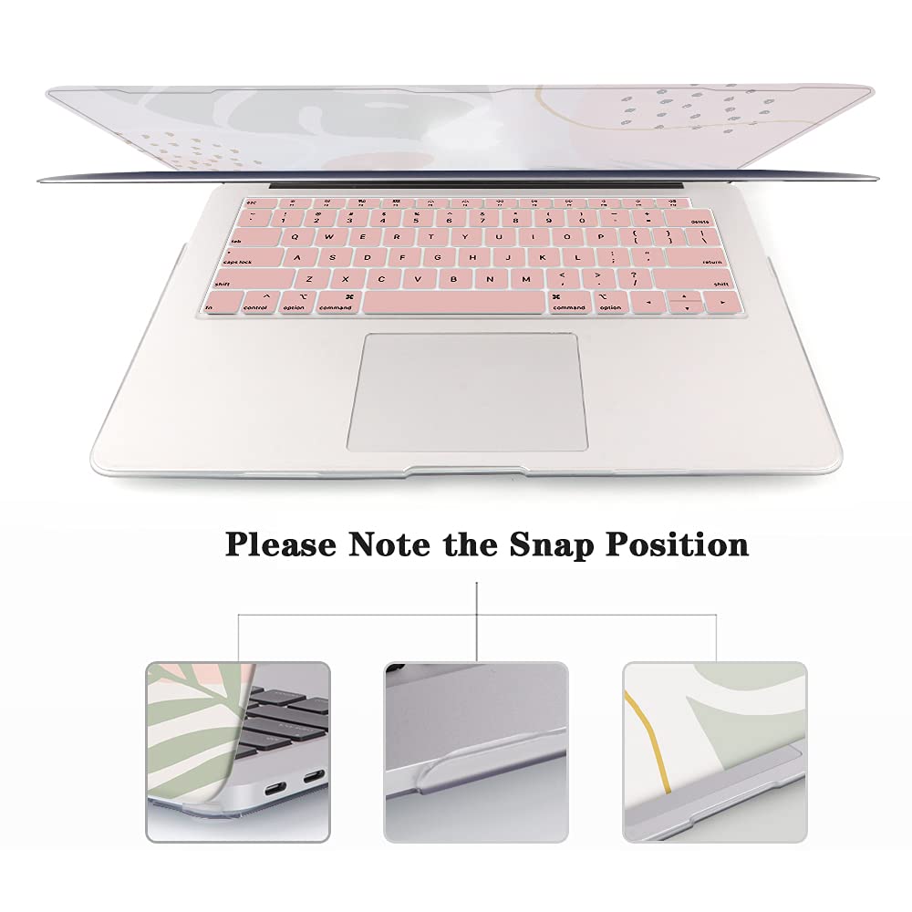 iCasso Compatible with MacBook Air 13 Inch Case 2020 2019 2018 Release A2337M1/ A1932/A2179 with Retina Display Touch ID, Durable Hard Shell Case and Keyboard Cover for MacBook Air 13 - Morandi