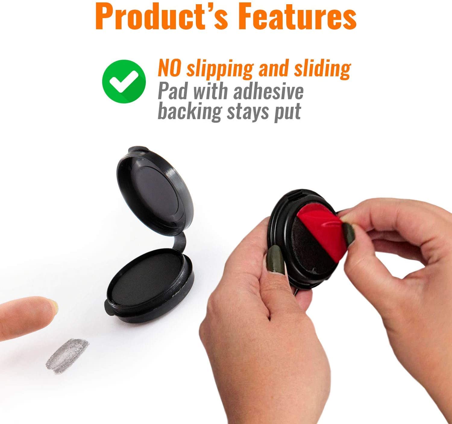Fingerprint Ink Pad (Pack of 2) - Thumbprint Ink Pad for Notary Supplies Identification Security ID Fingerprint Cards Law Enforcement Fingerprint kit Black Ink pad Stamp pad huella dactilar