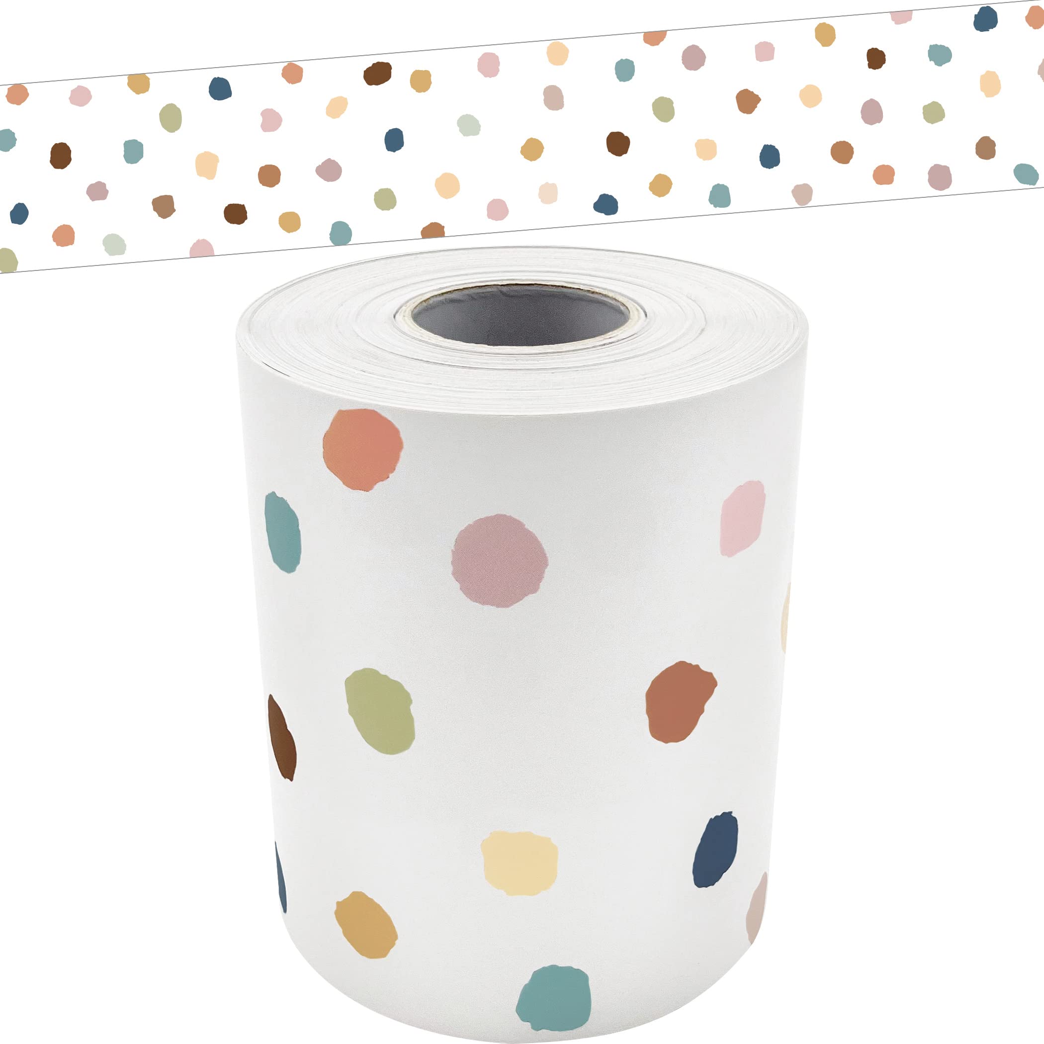 Teacher Created Resources Everyone is Welcome Painted Dots Straight Rolled Border Trim (TCR8912)