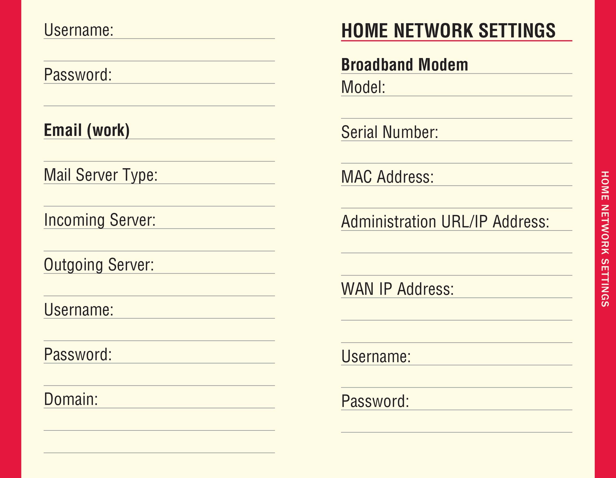 Large Print Internet Address & Password Logbook (removable cover band for security)
