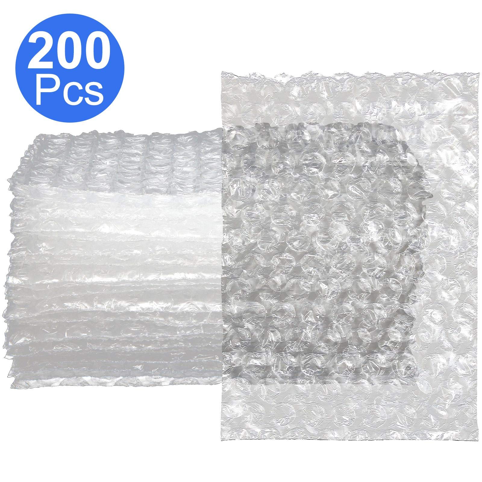 200 Pcs Clear Bubble Pouches Bags 4x6 inch, Protective Bubble Pouch, Double Walled Flush Cut Thickening Shockproof Foam Wrap Bags for Cushioning, Packing, Shipping, Moving and Storage