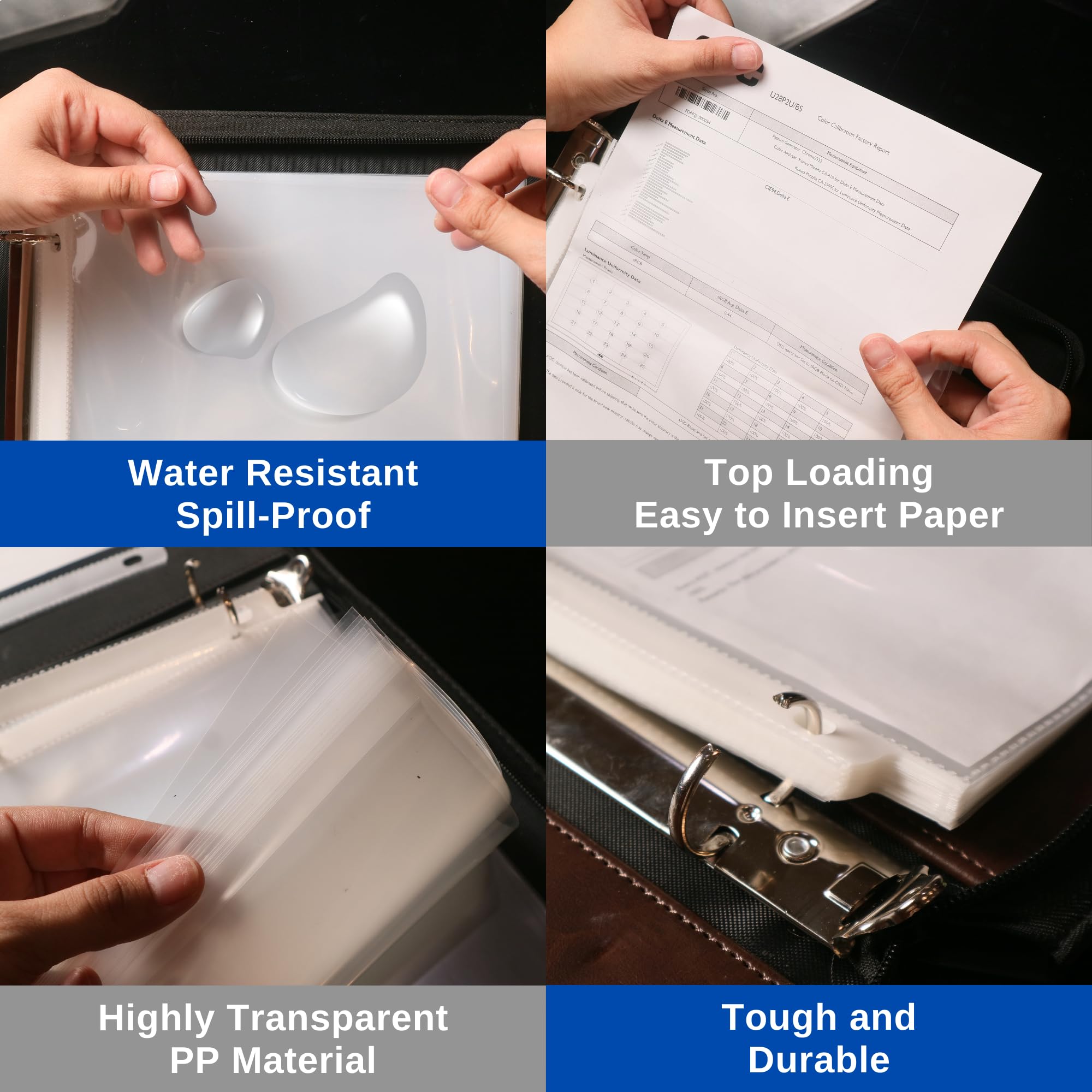50 Sheet Protectors, Durable Clear Page Protectors 8.5 X 11 Inch for 3 Ring Binder, Plastic Sheet Sleeves, Durable Top Loading Paper Protector with Reinforced Holes, Archival Safe