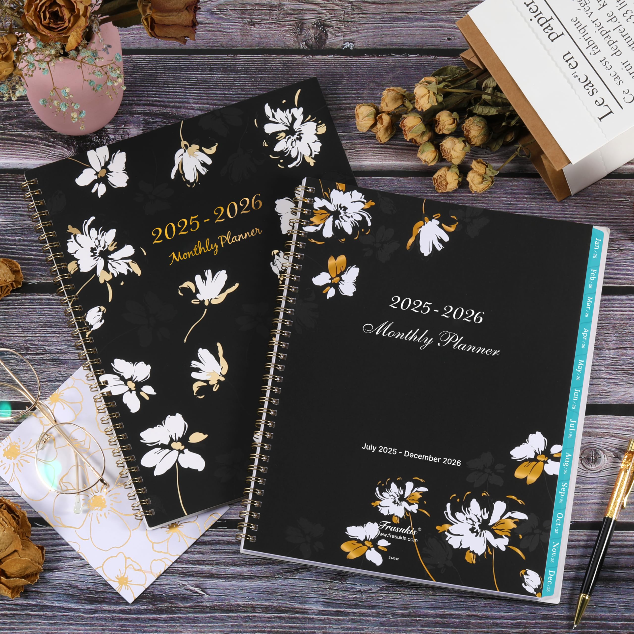 2023-2024 Monthly Planner - 18-Monthly Planner from January 2023 - June 2024, Monthly Planner 2023-2024 with Tabs, 9"x 11" Calendar Planner with Pocket, Contacts, Passwords Pages