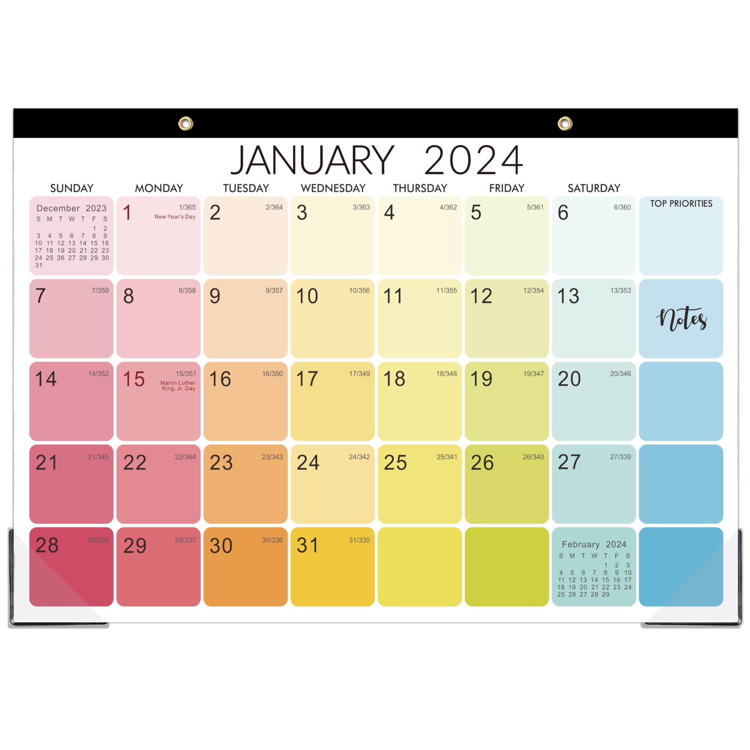 2023 Desk Calendar - Large Desk Calendar 2023, 12'' x 17'', January 2023 - December 2023, Cut-line for Tearing Off, 2 Corner Protectors & Hanging Holes, Perfect Desk/Wall Calendar for You