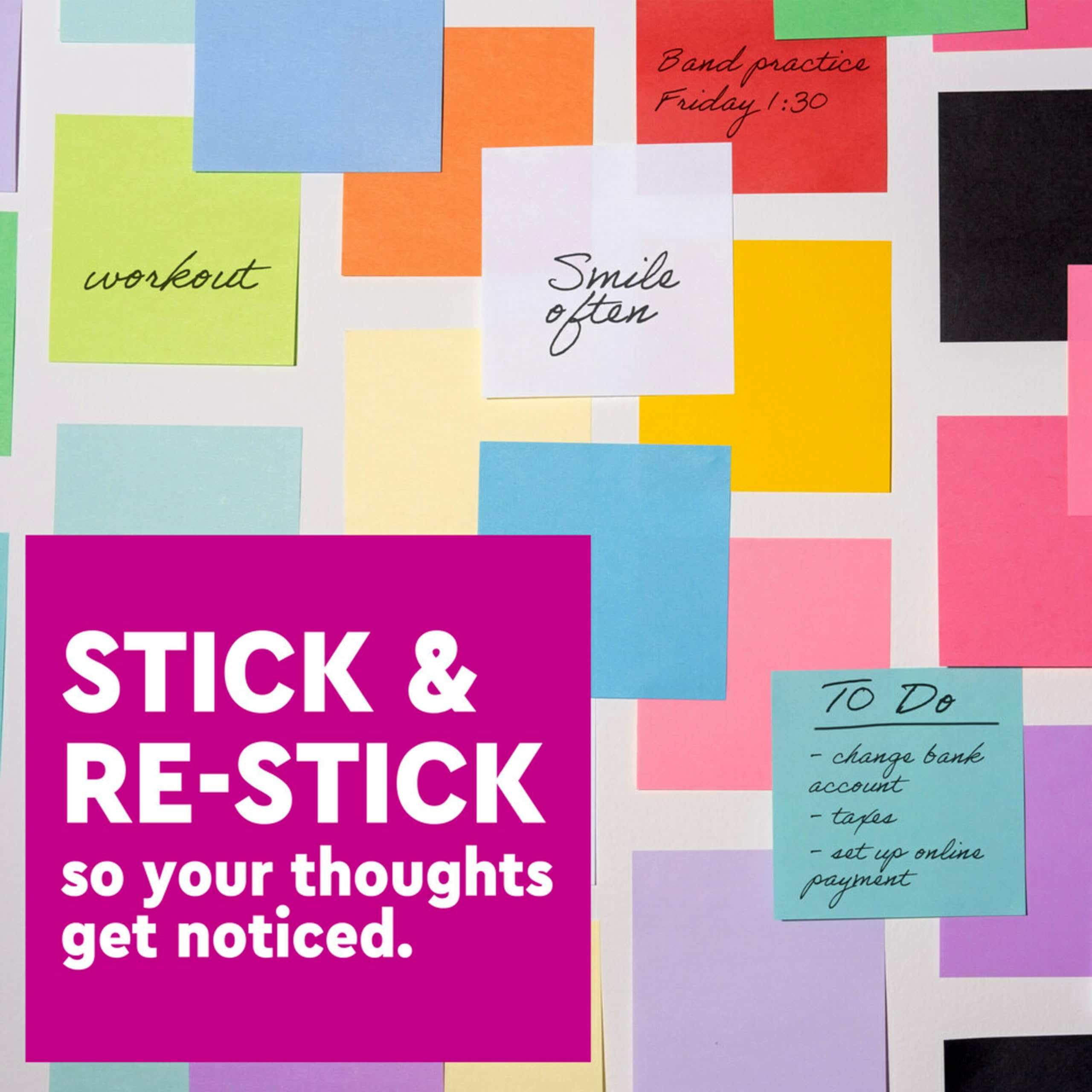 Post-it Super Sticky Notes, 3x3 in, 5 Pads, 2x the Sticking Power, Purple Iris, Recyclable (654-5SSCG)