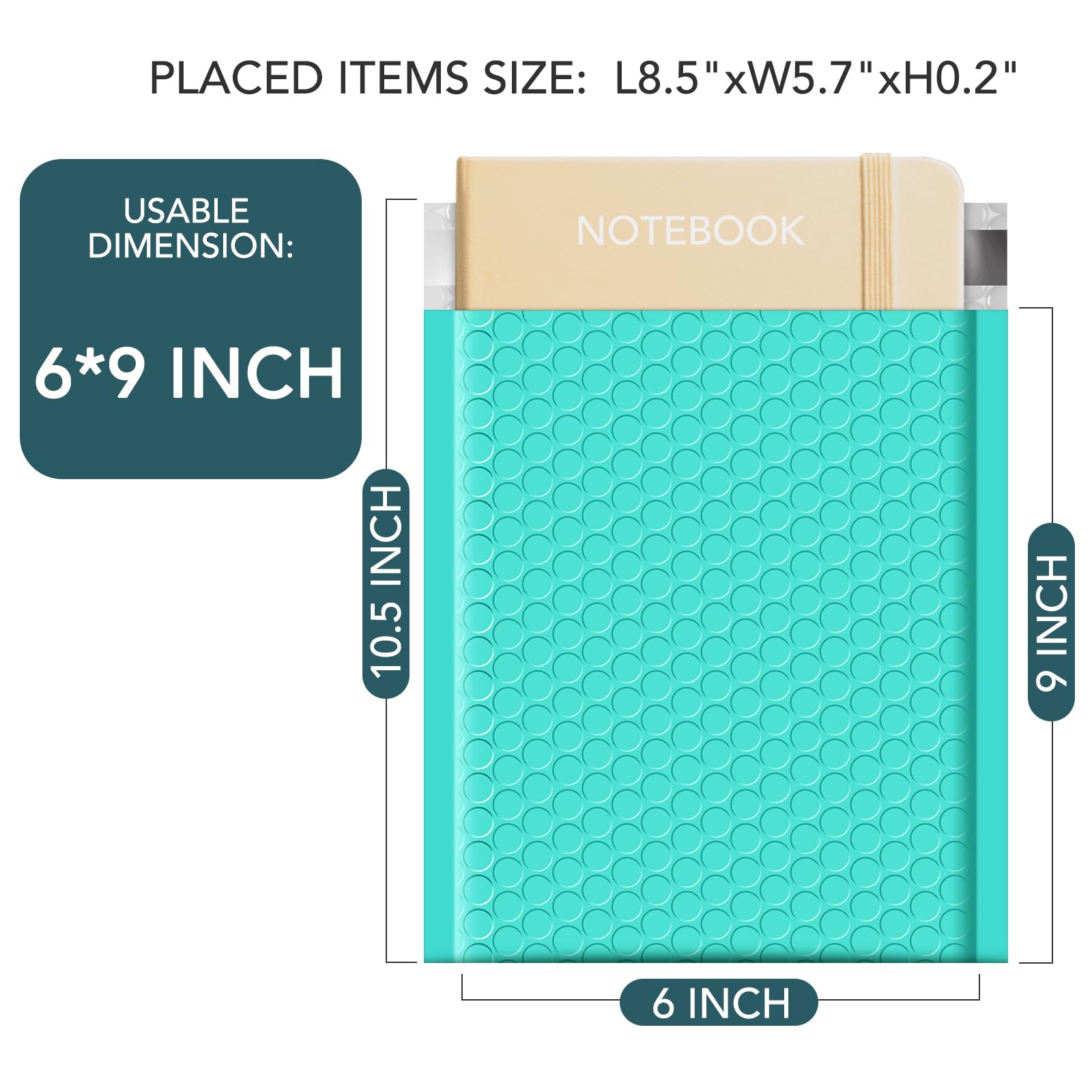 Metronic Bubble Mailers 6x10 Inch 25 Pack, Teal Padded Envelopes,Waterproof ,Cushioning Self Seal Adhesive Padded Mailers for Shipping Bags,Boutique,Small Business Bulk #0