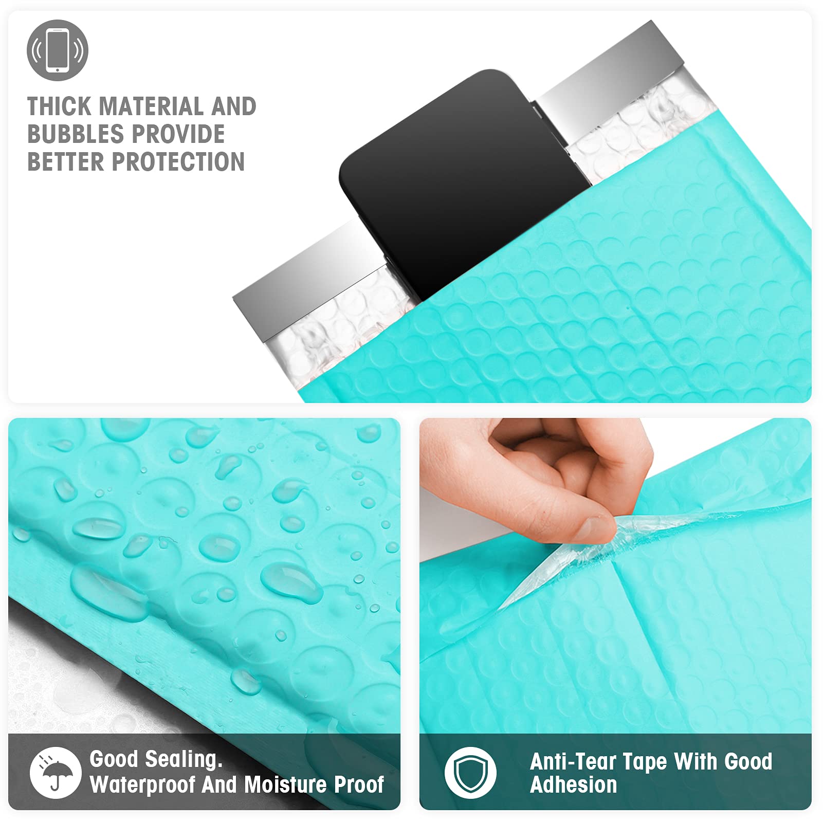 Metronic Bubble Mailers 6x10 Inch 25 Pack, Teal Padded Envelopes,Waterproof ,Cushioning Self Seal Adhesive Padded Mailers for Shipping Bags,Boutique,Small Business Bulk #0