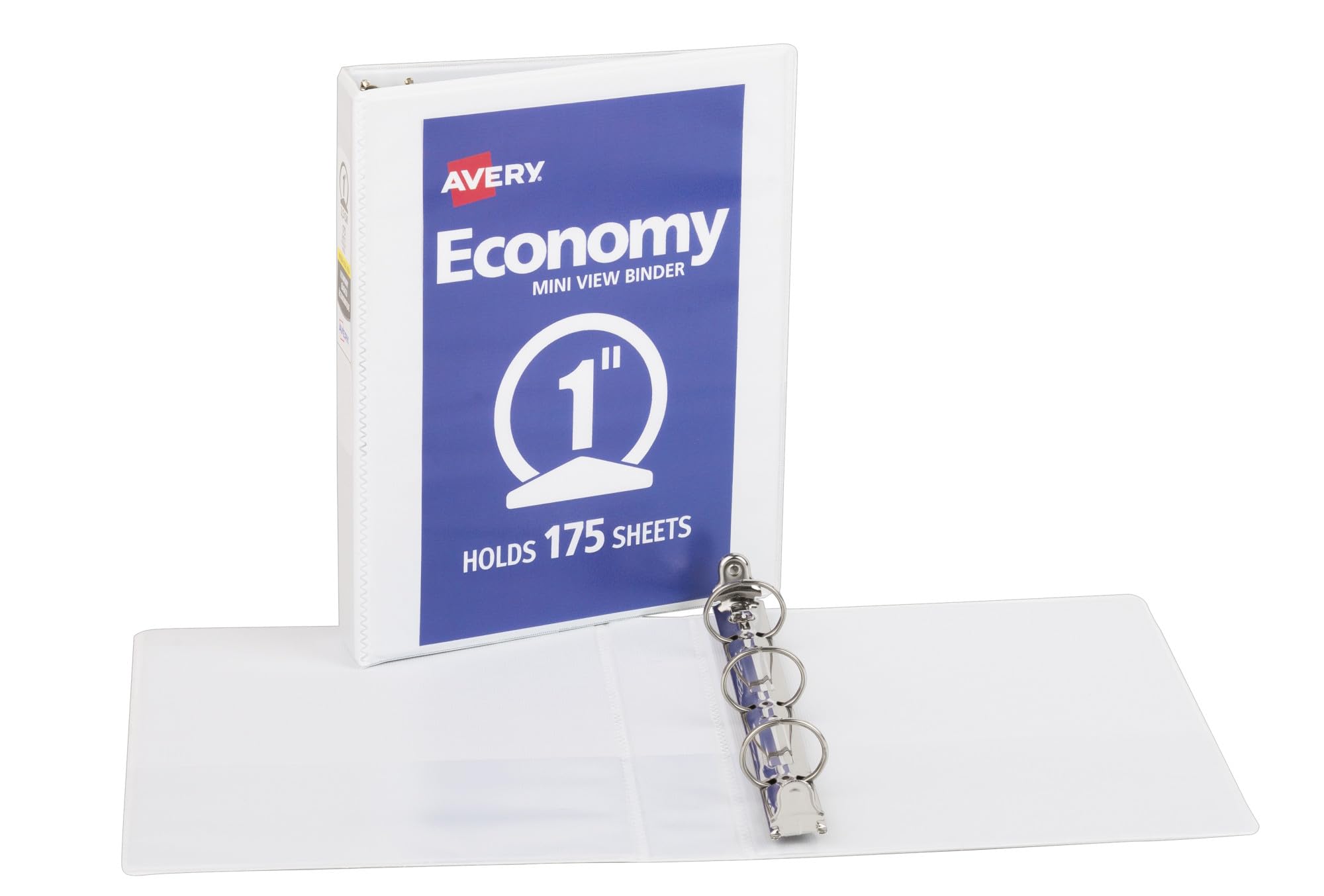Avery Mini Economy View Binder with 1 Inch Round Ring, 5.5 x 8.5 inches, White, 1 Binder (5806)