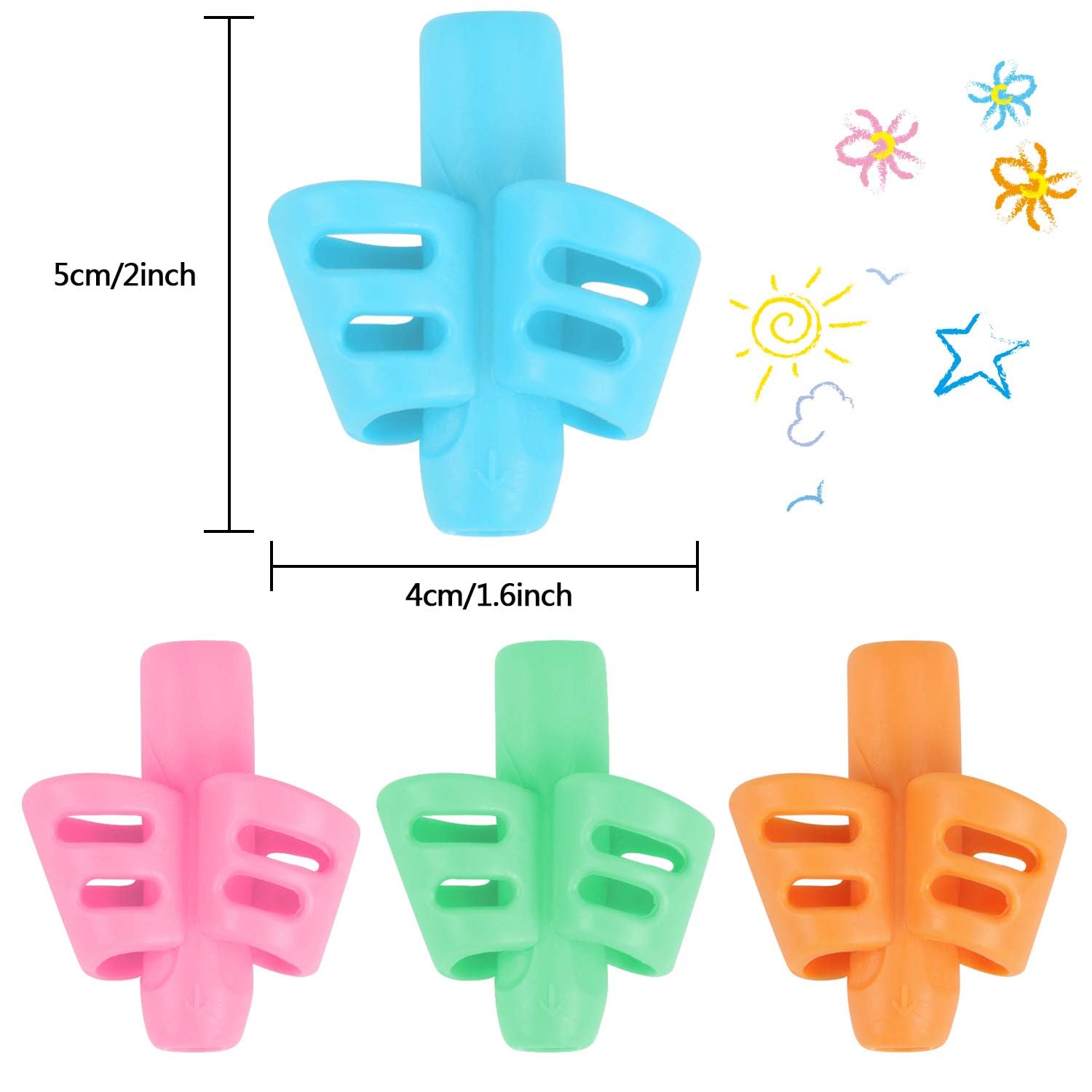 16 Pack Pencil Grips for Kids Handwriting, Pencil Holder for Kids, Handwriting Grip, Ergonomic Training Pencil Grips, Writing Tool for Toddlers, Preschoolers, Children