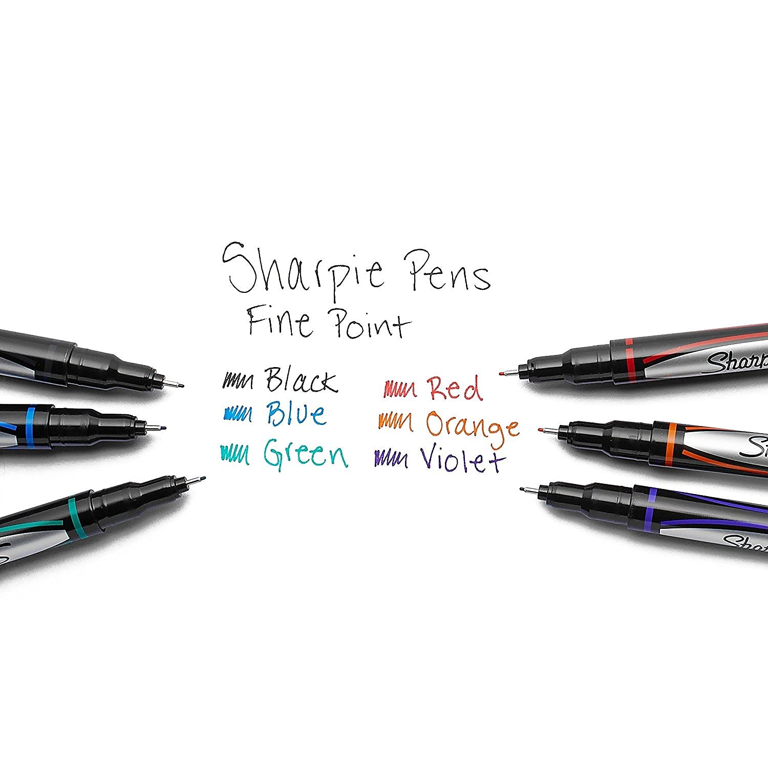 Sharpie 1751690 Plastic Point Stick Permanent Water Resistant Pen Assorted Fine 6/Pack