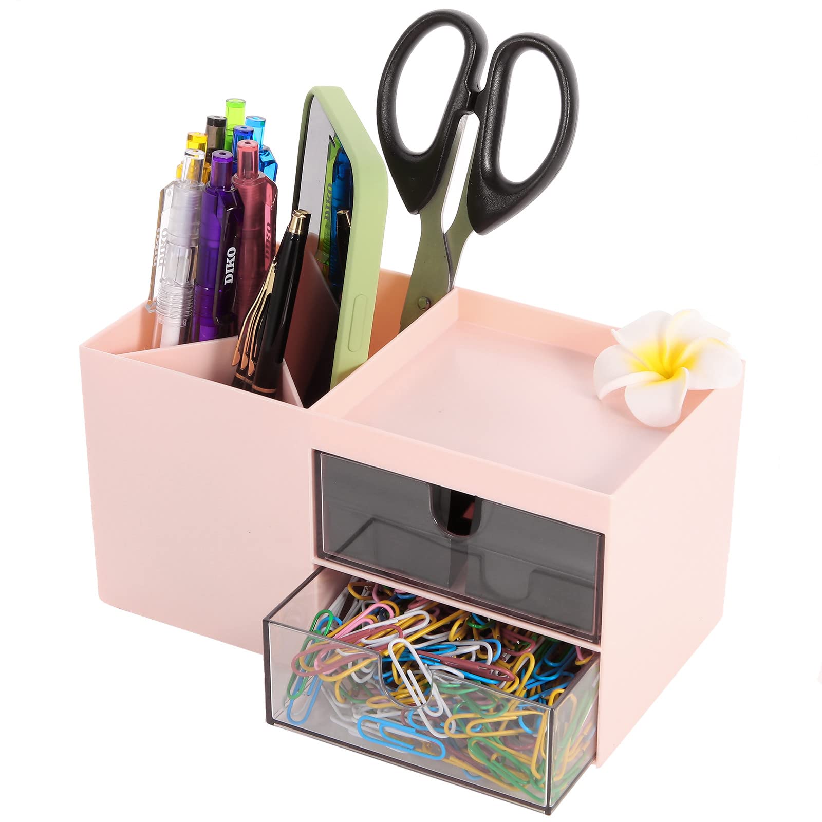 XDRELEC Pen Holder, Office Desk Organizer, and Accessories,Multi-Functional Pencil Cup, Pencil Holder for Desk ,Pen Organizer,Desktop Stationary Organizer,Office Organization and Storage (Pink)