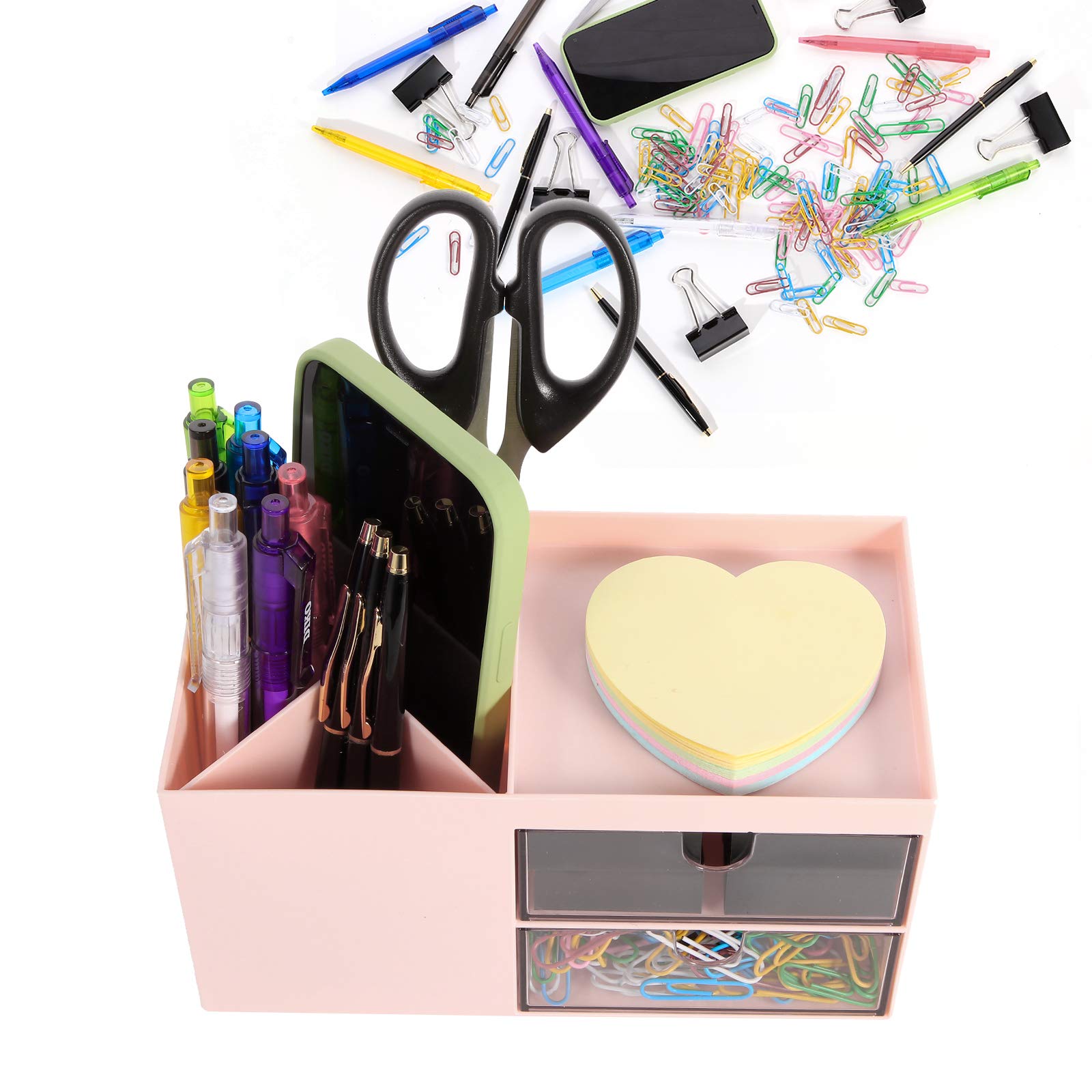 XDRELEC Pen Holder, Office Desk Organizer, and Accessories,Multi-Functional Pencil Cup, Pencil Holder for Desk ,Pen Organizer,Desktop Stationary Organizer,Office Organization and Storage (Pink)