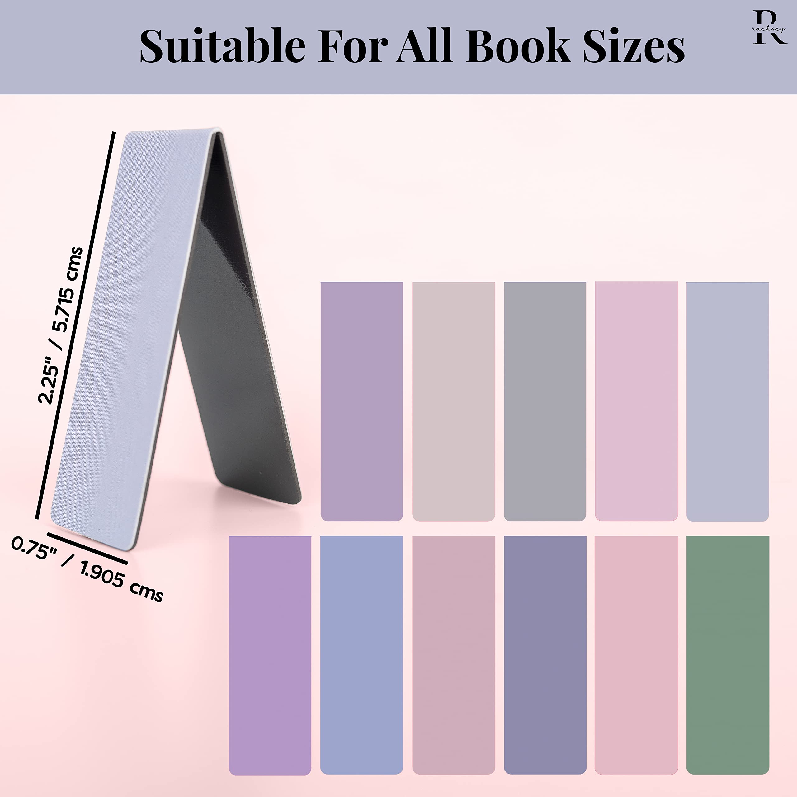 Magnetic Bookmarks for Books – Assorted Coloured 12 PCs Book Magnets for Readers – 2 Sides Printed – 0.8x2.4in